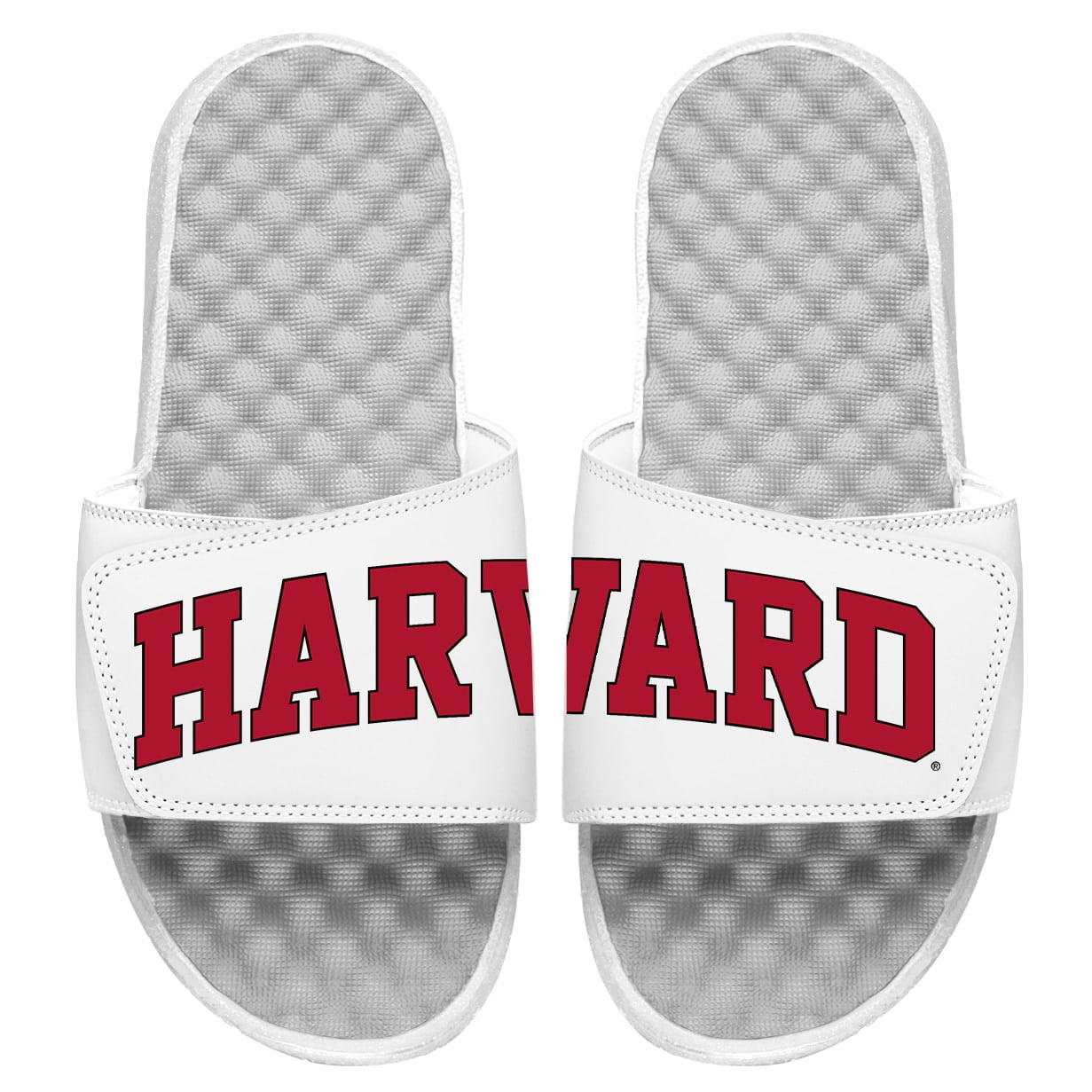 Youth ISlide White Harvard Crimson Split Wordmark Slide Sandals ...