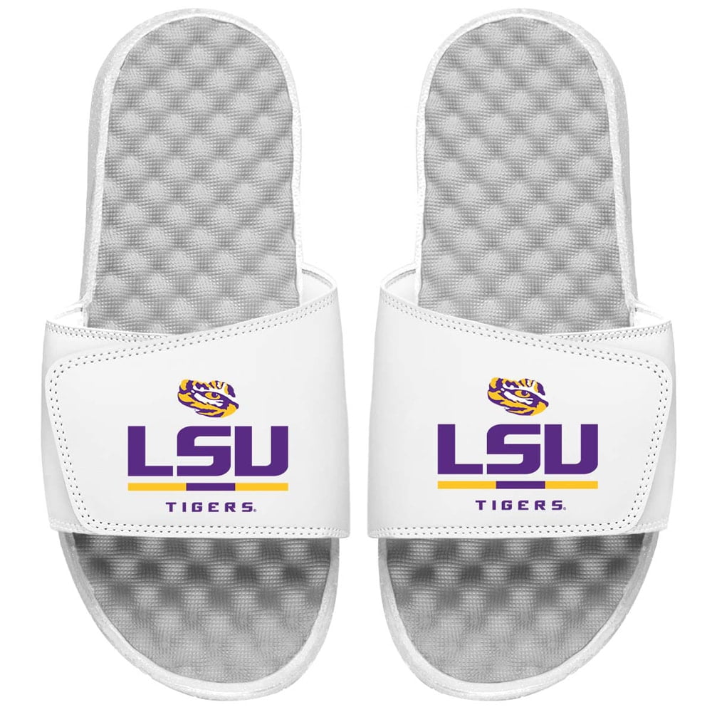 Youth ISlide White LSU Tigers Split Bar Slide Sandals - Walmart.com