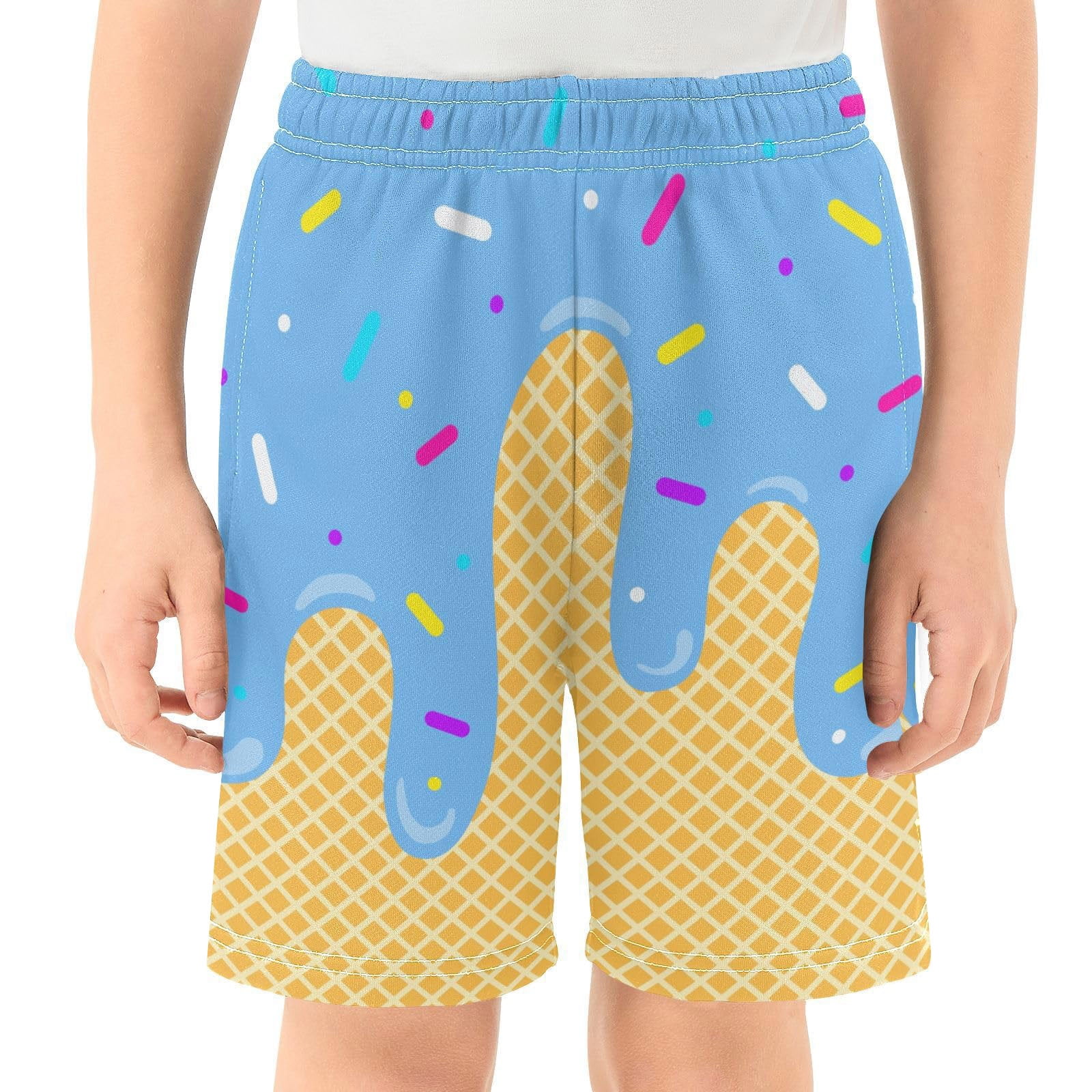 Youth Ice Cream Shorts Multiple Styles Sizes Sky Blue 13 14 Years
