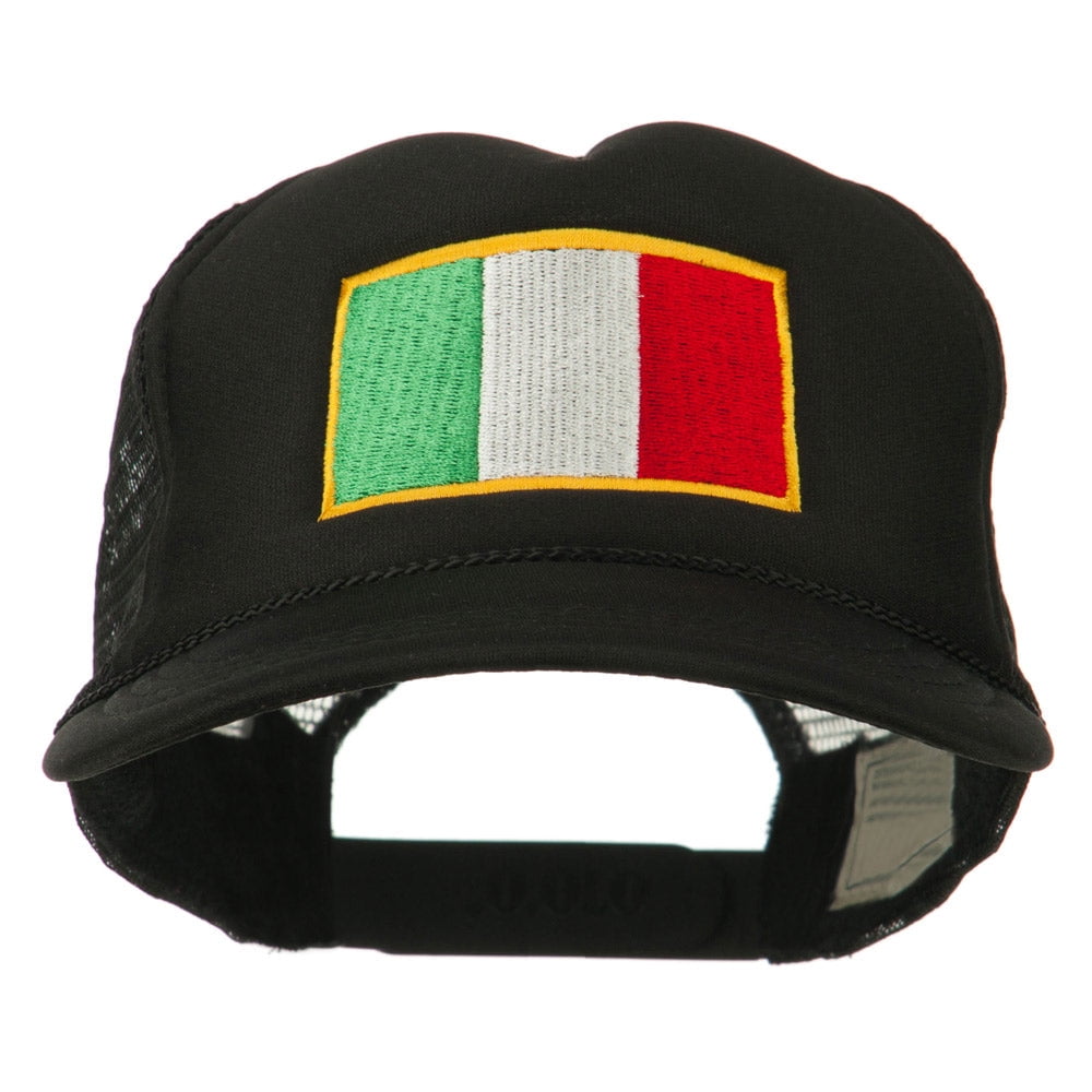 Youth Italy Flag Embroidered Foam Mesh Back Cap - Black OSFM - Walmart.com
