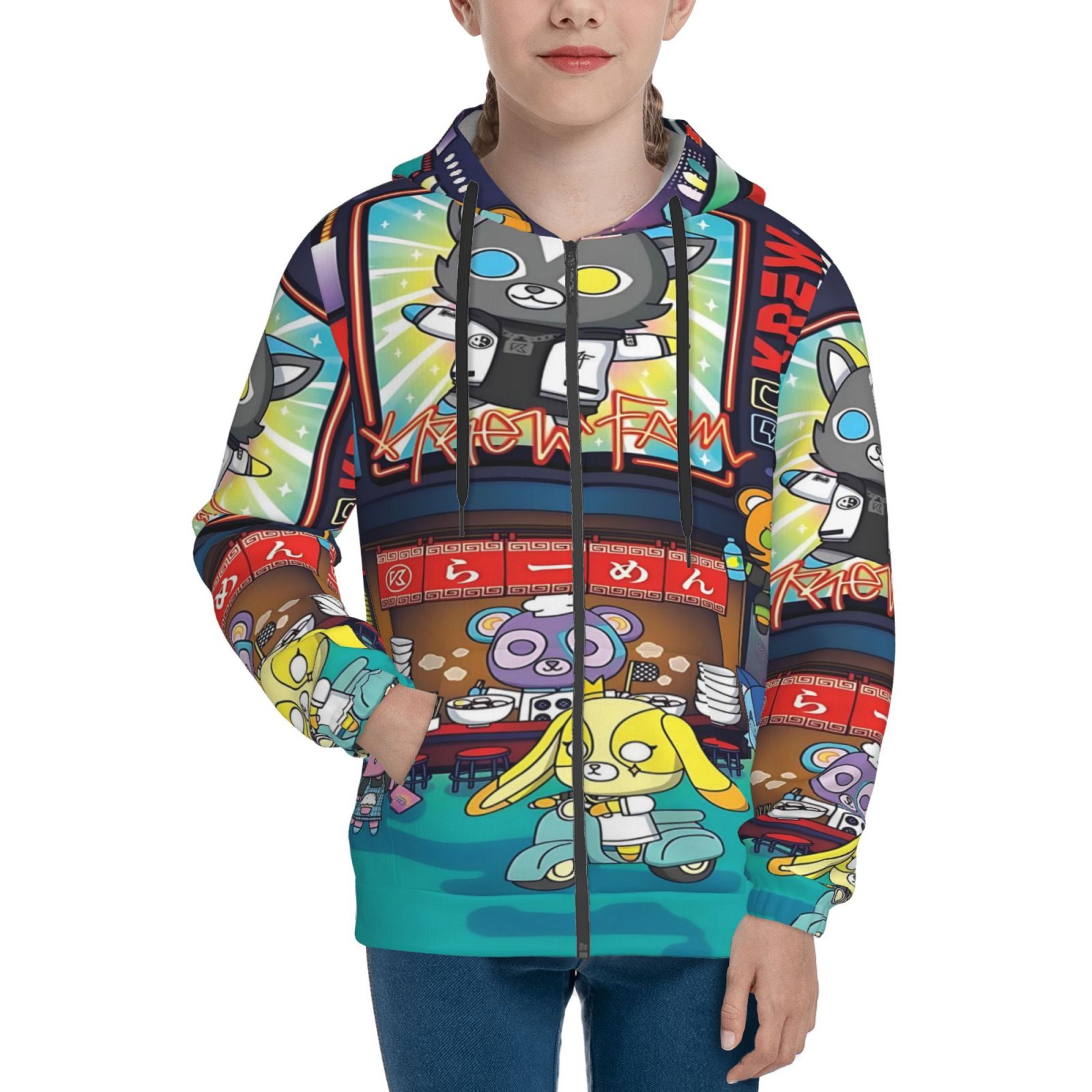 Youth Itsfunneh Krew Hoodies Casual Daily Basic Zip Up Hoodie With ...