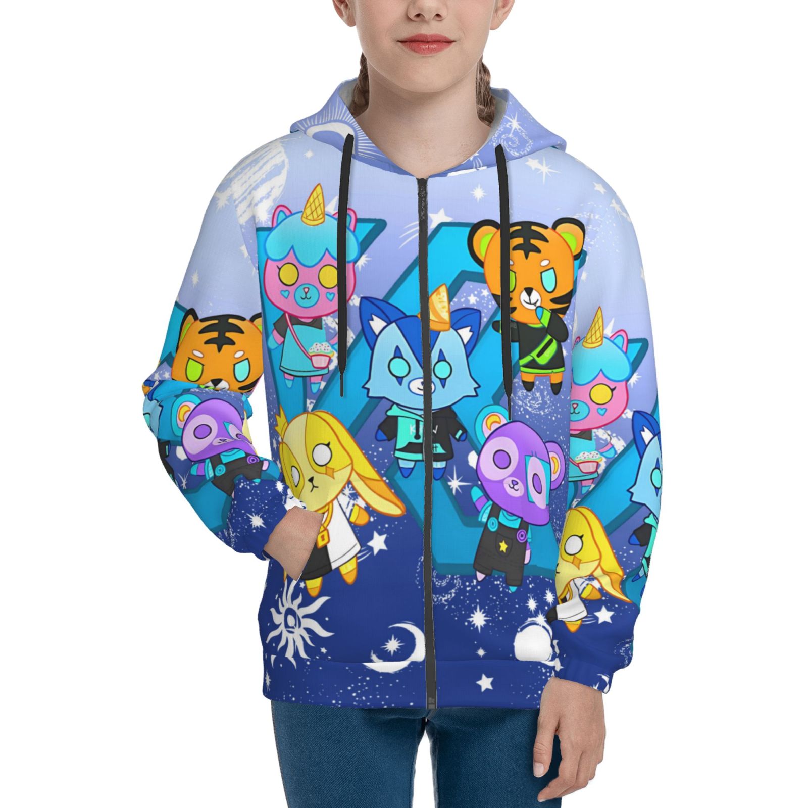 Youth Itsfunneh Krew Hoodies Casual Daily Basic Zip Up Hoodie With ...