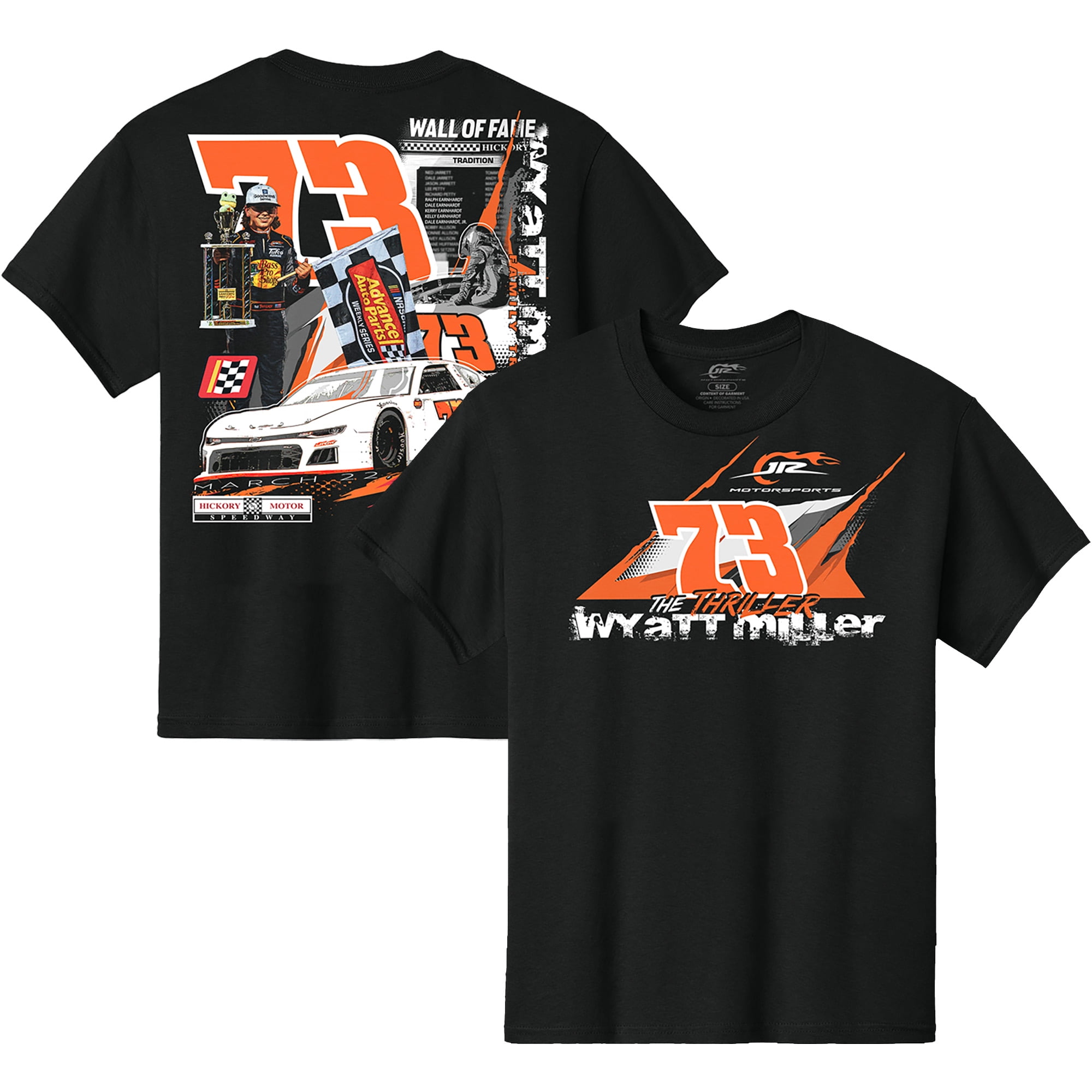 Youth JR Motorsports Official Team Apparel Black Wyatt Miller #73 2025 ...