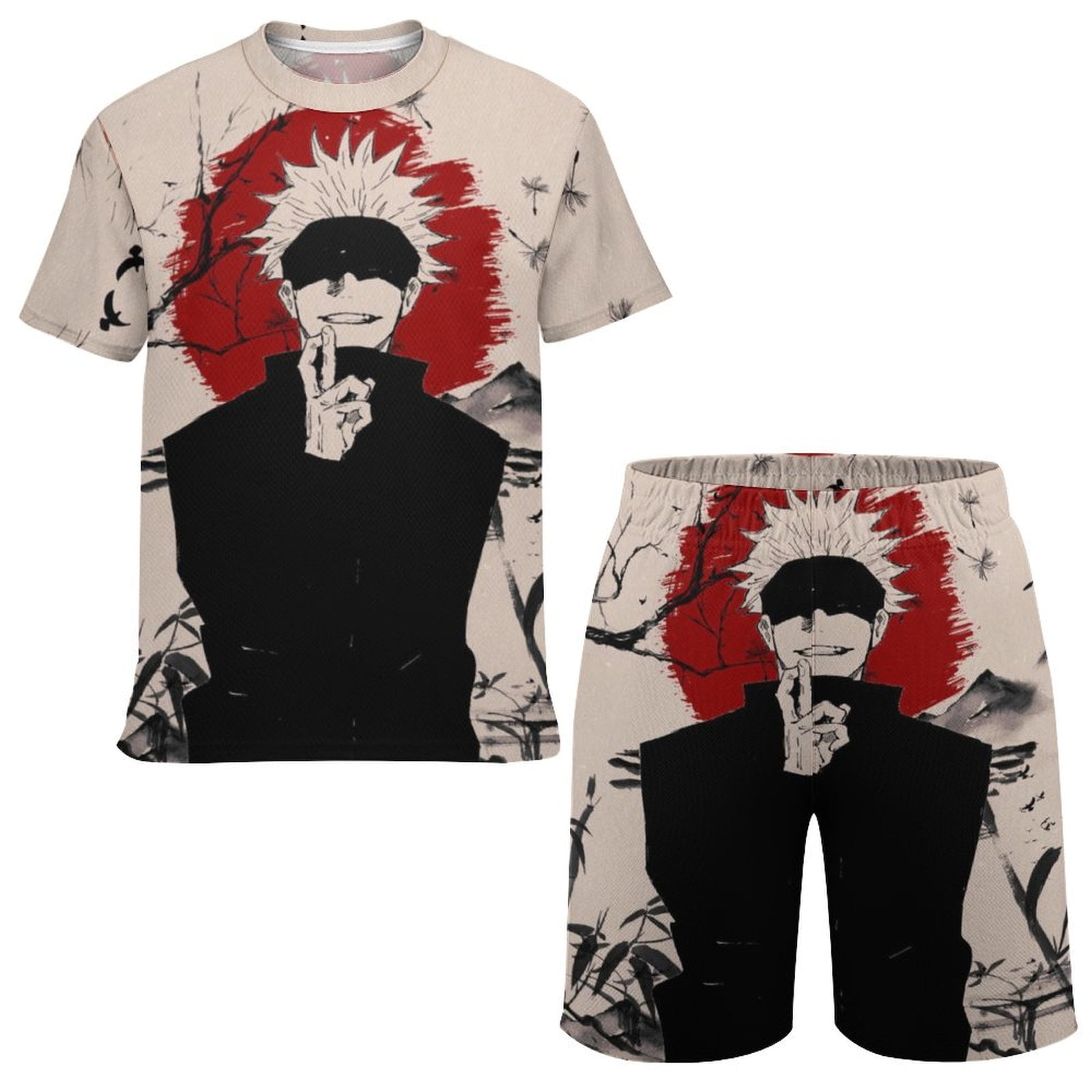 Youth Jujutsu Kaisen Gojo Shirt Set Tee and Pants 3D Graphic Short Set ...