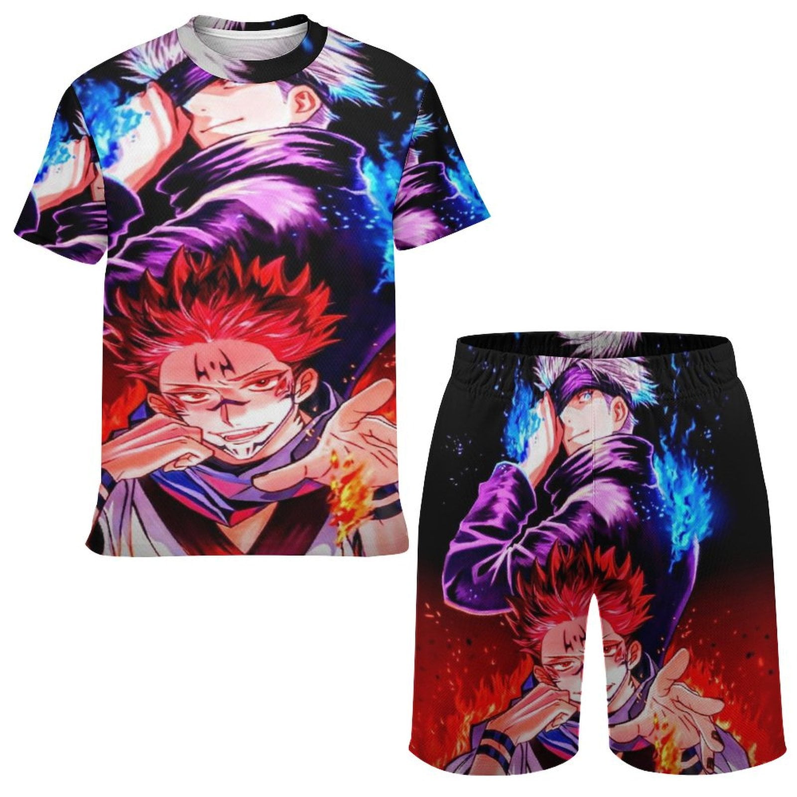 Youth Jujutsu Kaisen Gojo Shirt Set Tee and Pants 3D Graphic Short Set ...