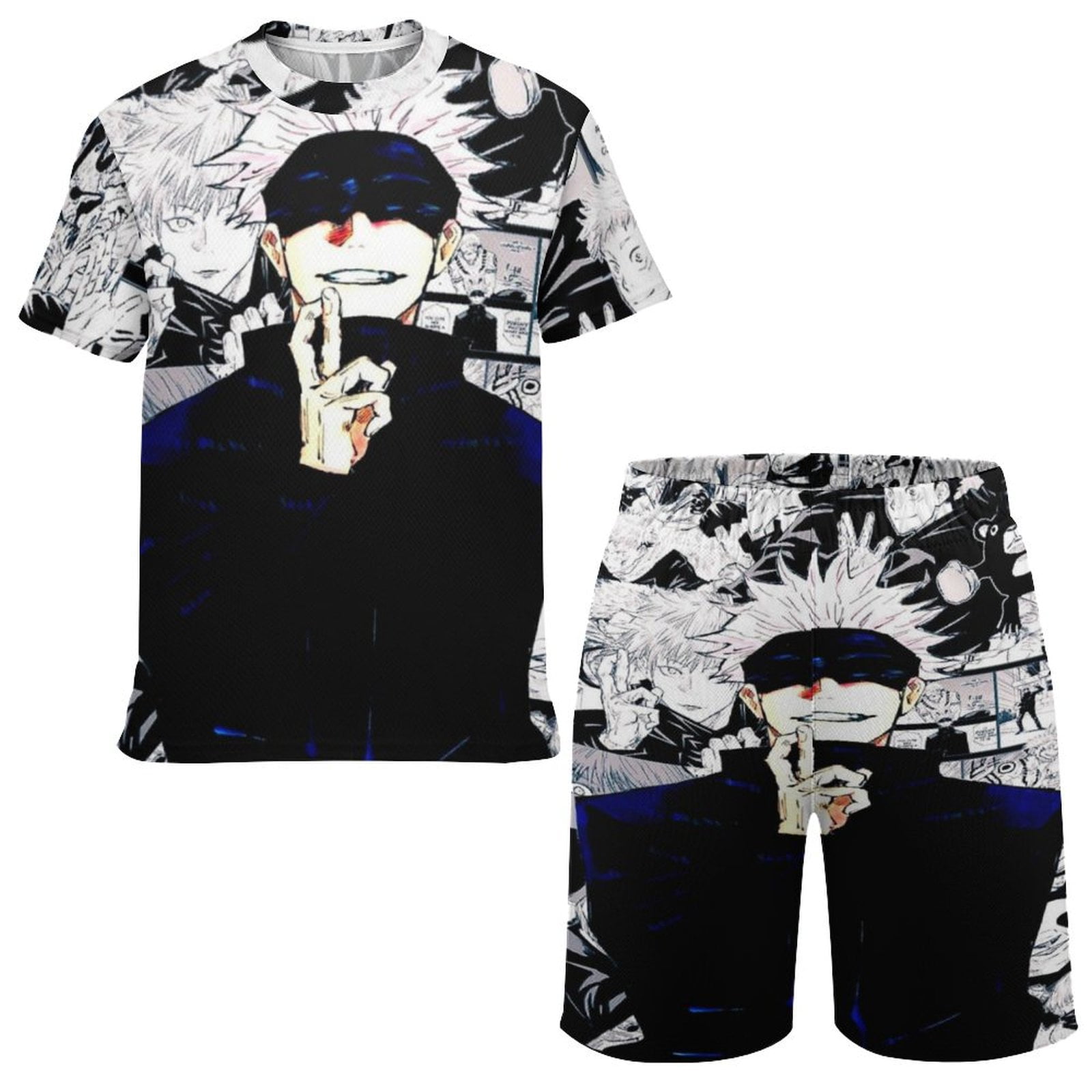 Youth Jujutsu Kaisen Gojo Shirt Set Tee and Pants 3D Graphic Short Set ...