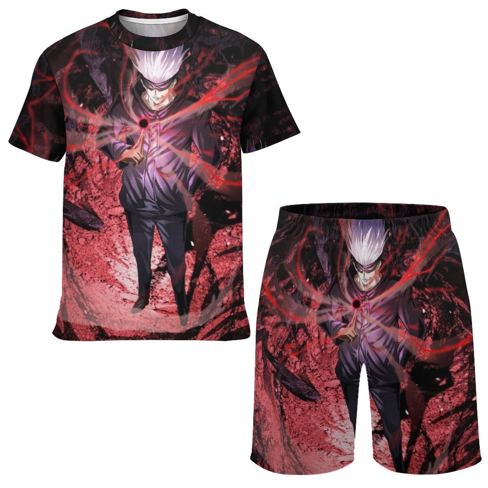 Youth Jujutsu Kaisen Gojo Shirt Set Tee and Pants 3D Graphic Short Set ...