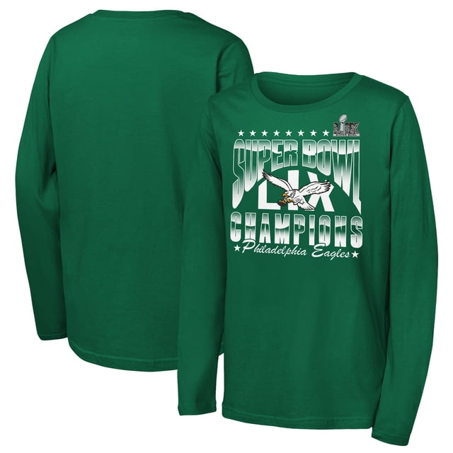 Youth Kelly Green Philadelphia Eagles Super Bowl LIX Champions Retro ...