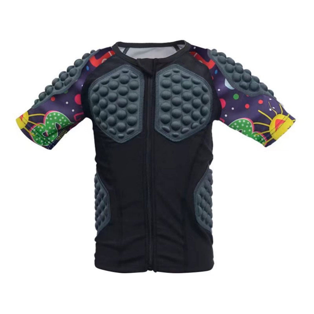 Youth Kid's Padded Compression Shirt Rib Chest Protector Pad Shirt ...