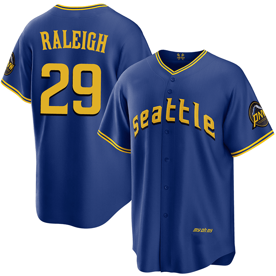 Youth Mariners Team Cal Raleigh#29 Jerseys Baseball Team Star Player ...