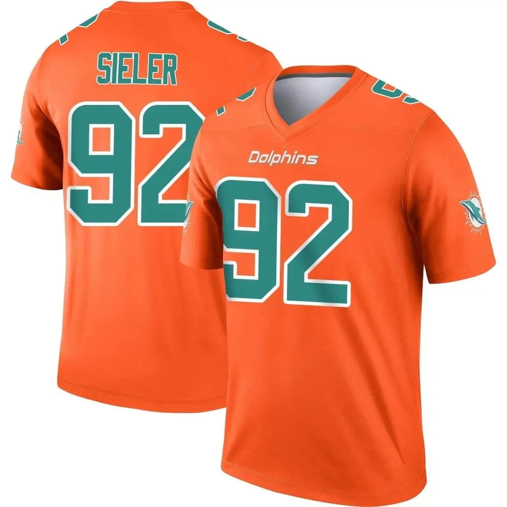 Youth Men Women Dolphins Zach Sieler #92 American Football Jersey Shirt ...