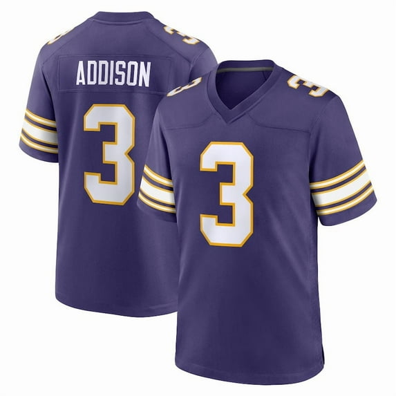 Youth Minnesota Addison 3 Purple Alternate Sports Player Game Stitched ...