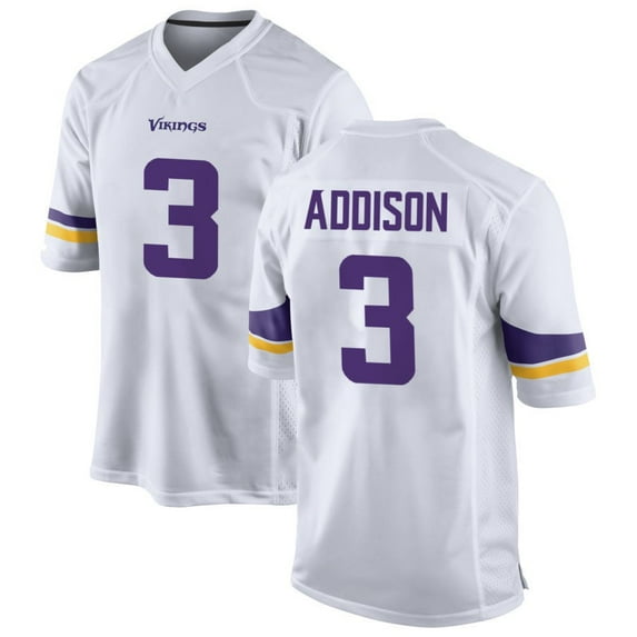 Youth Minnesota Addison 3 White Sports Player Game Stitched Name Number ...