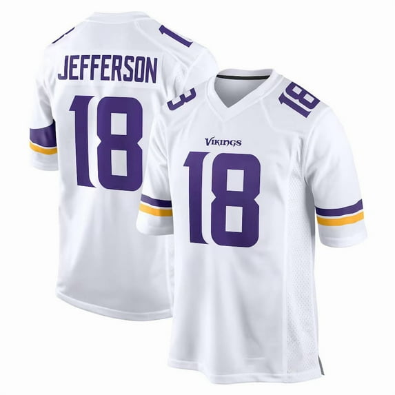Youth Minnesota Jefferson 18 White Sports Player Game Stitched Name ...