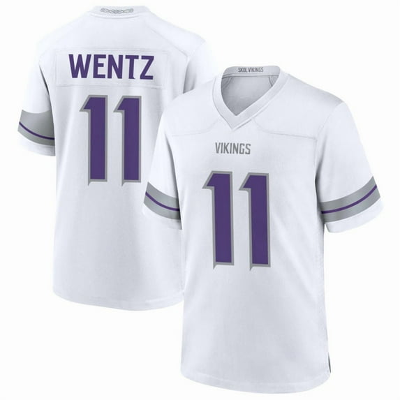 Youth Minnesota Wentz 11 White Alternate Sports Player Game Stitched ...