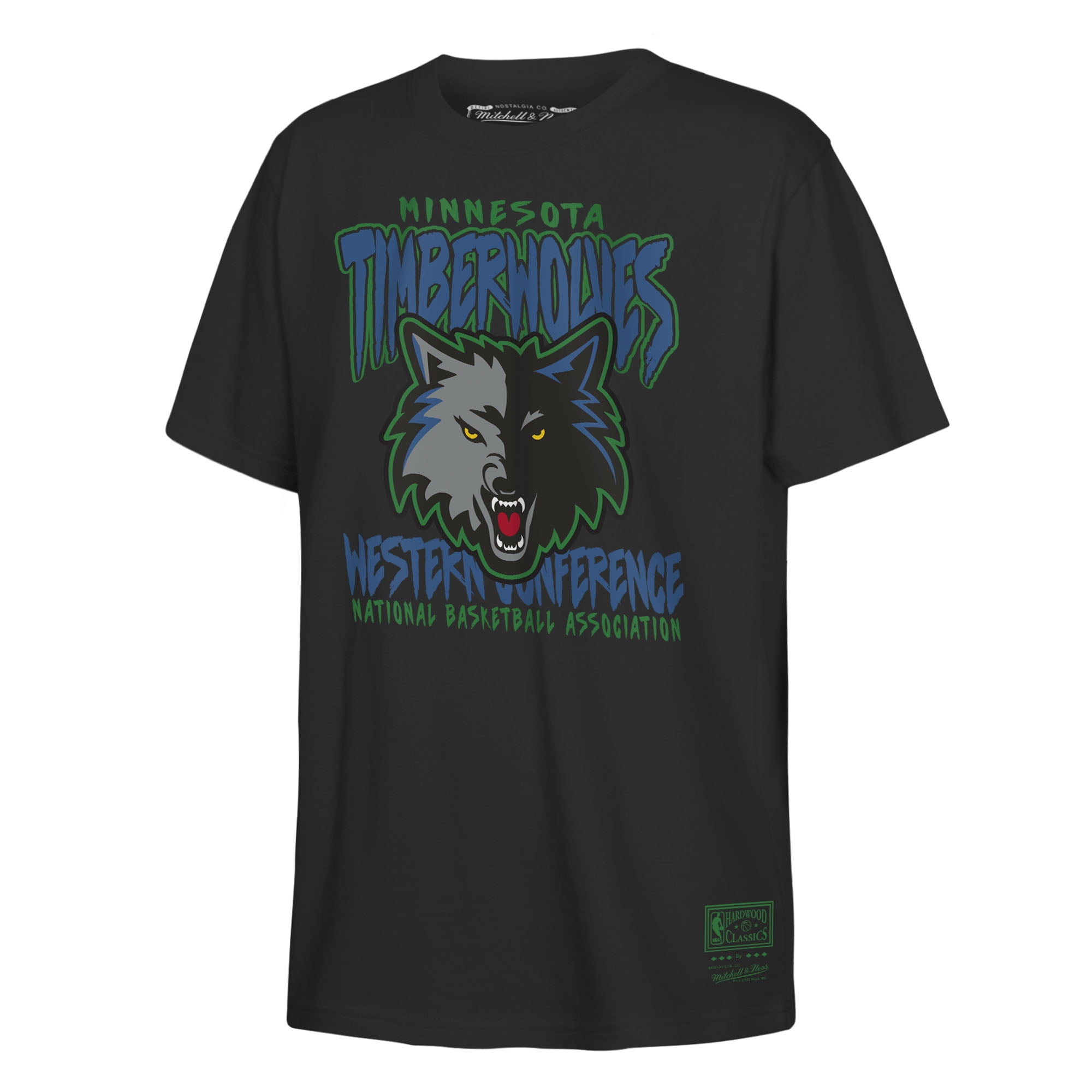 Youth Mitchell & Ness Black Minnesota Timberwolves Retro Mascot Script ...