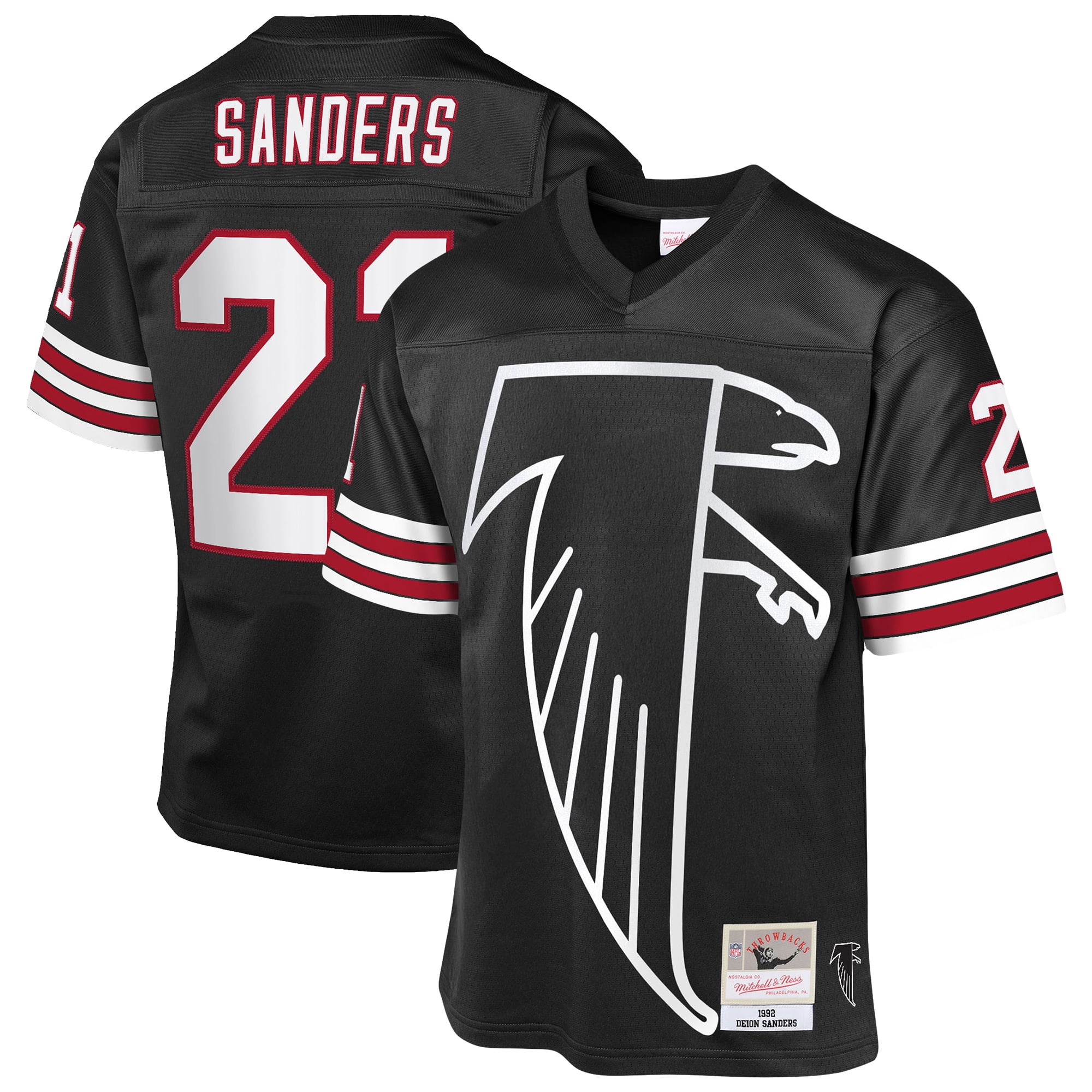 Youth-Mitchell & Ness Deion Sanders Black Atlanta Falcons 1992 ...