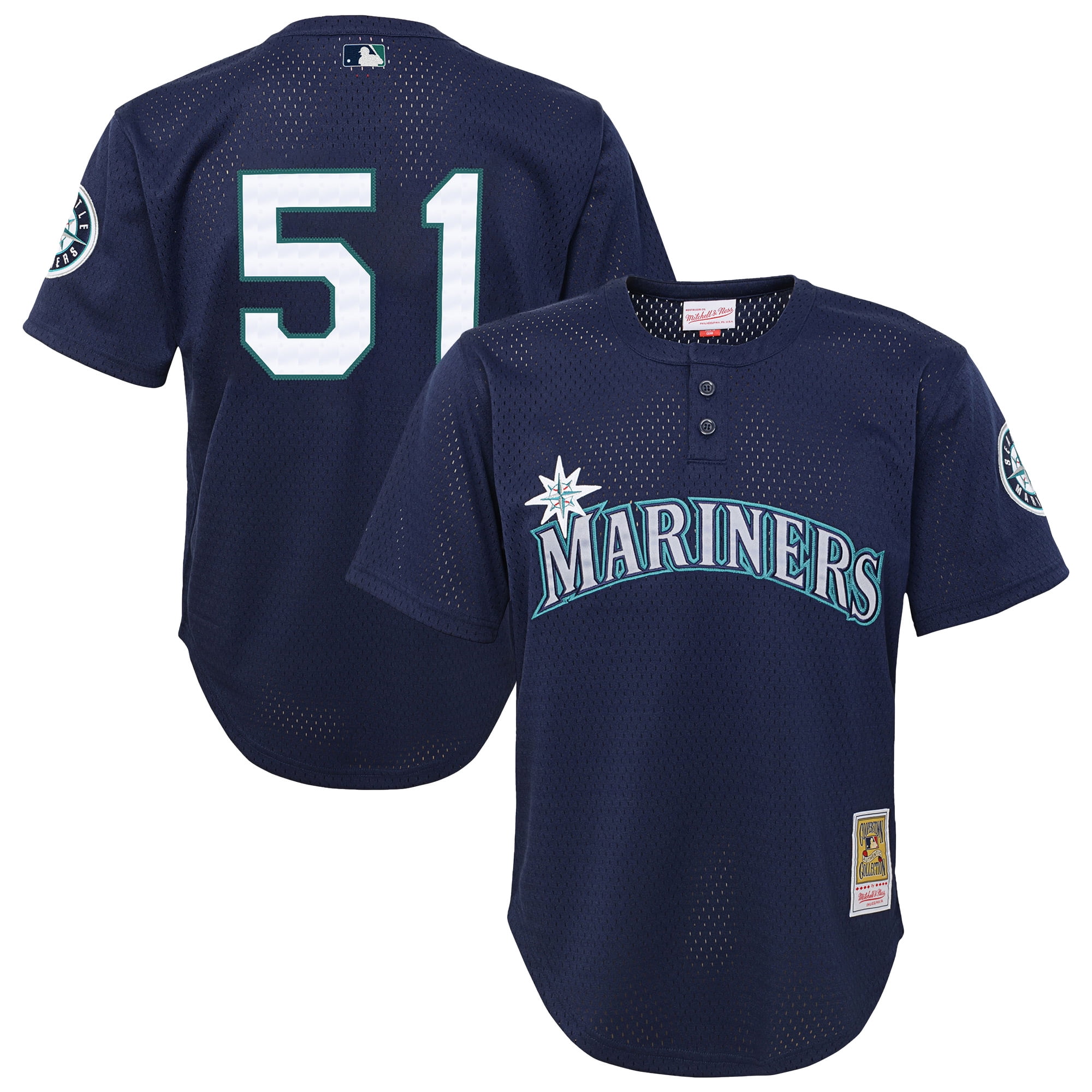 Youth Mitchell & Ness Ichiro Suzuki Navy Seattle Mariners Cooperstown ...