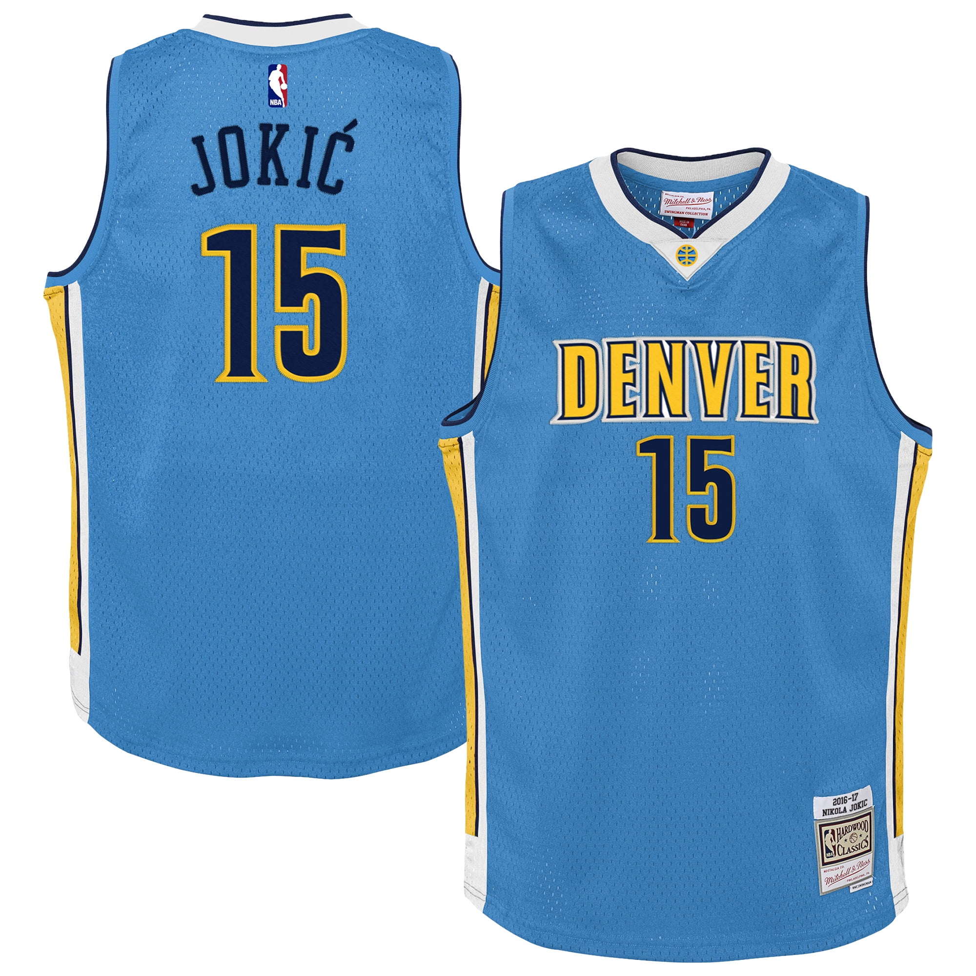 Youth Mitchell & Ness Nikola Jokic Light Blue Denver Nuggets 2016/17 ...