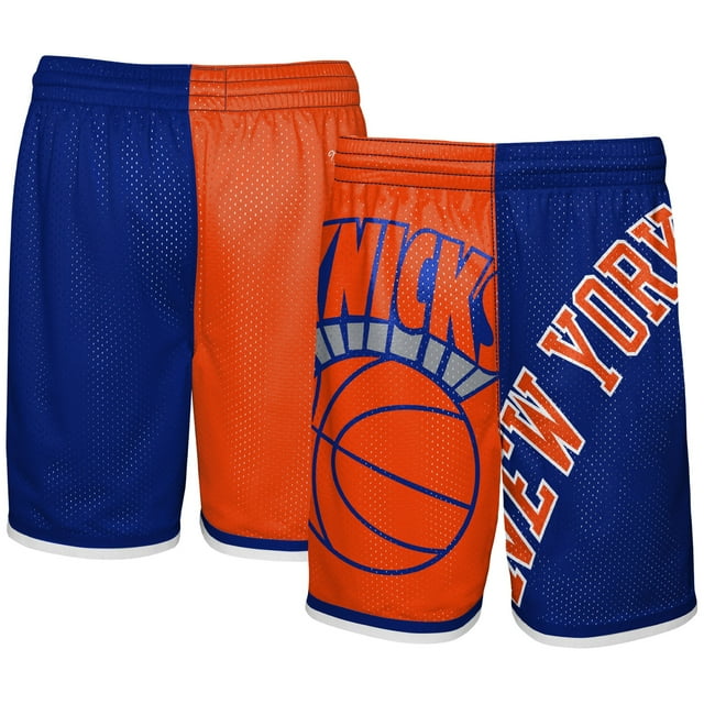 Youth Mitchell & Ness Orange/Blue New York Knicks Hardwood Classics Big ...