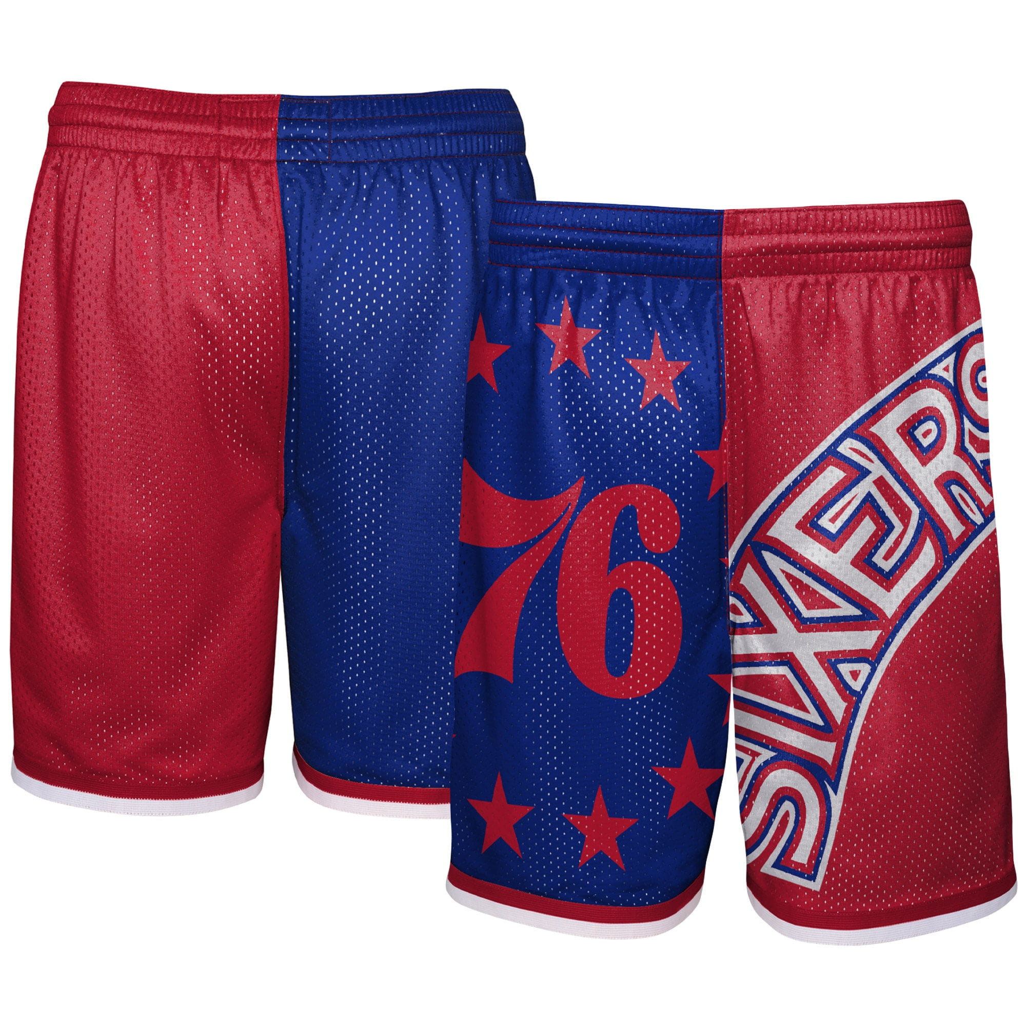 Youth Mitchell & Ness Red/Royal Philadelphia 76ers Hardwood Classics ...