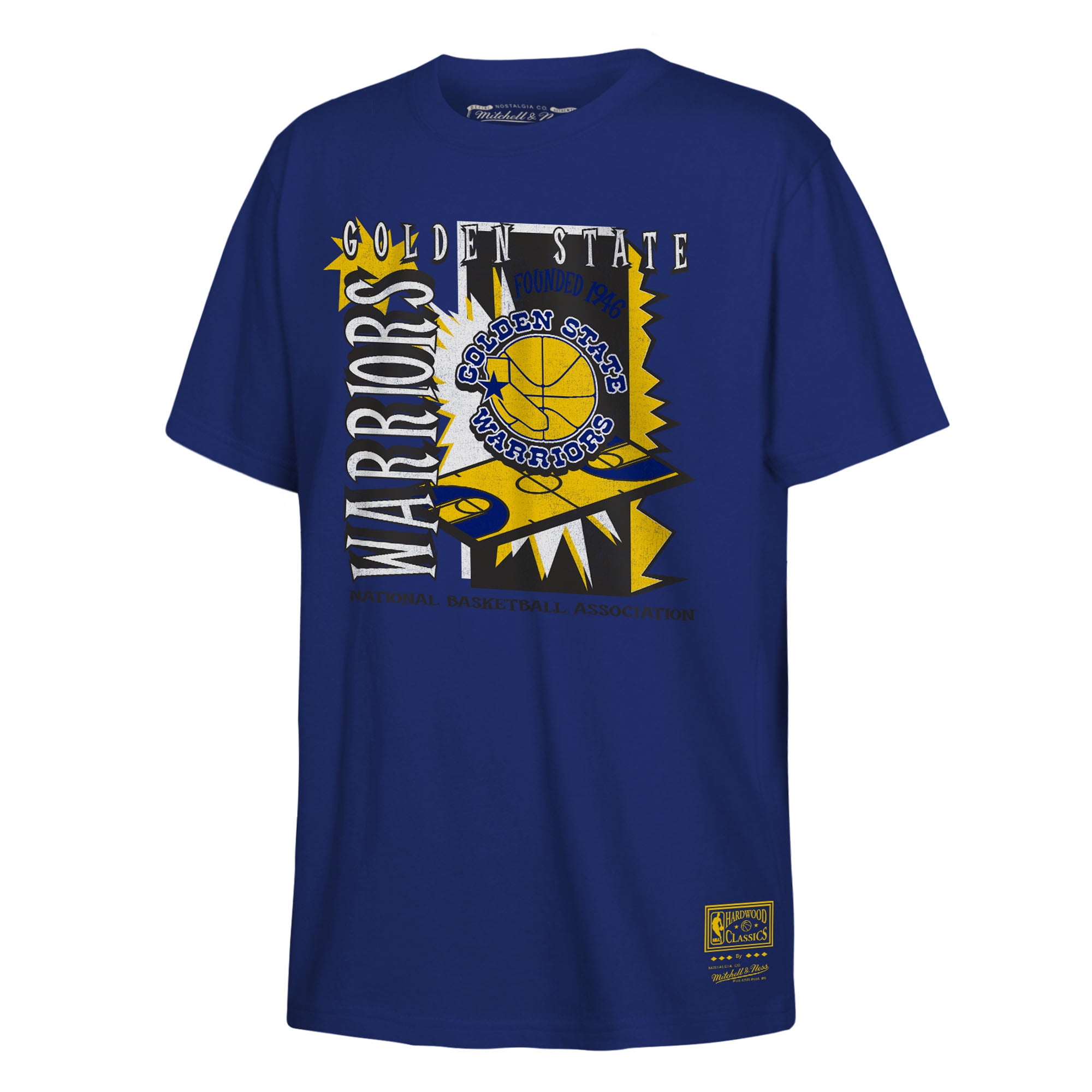 Youth Mitchell & Ness Royal Golden State Warriors Retro '90s Poster T ...
