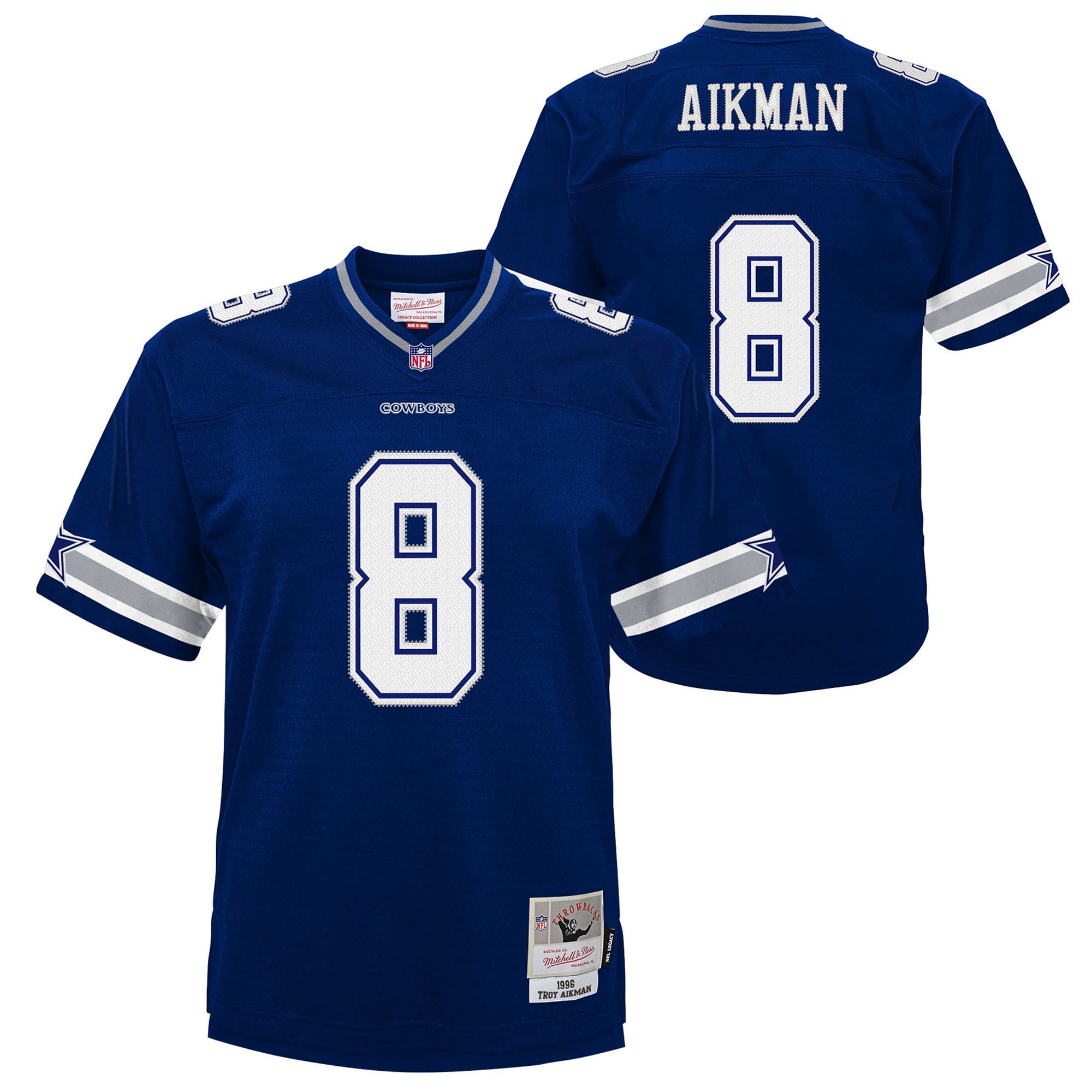 Youth Mitchell & Ness Troy Aikman Navy Dallas Cowboys 1996 Legacy ...