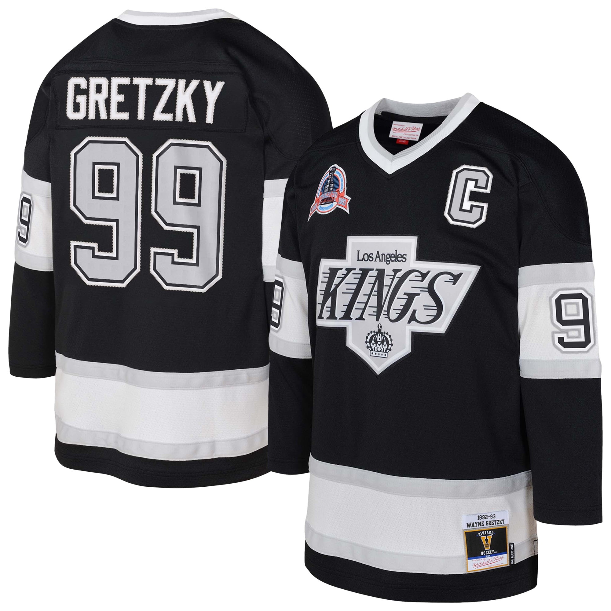 Youth Mitchell & Ness Wayne Gretzky Black Los Angeles Kings 1992/93 ...