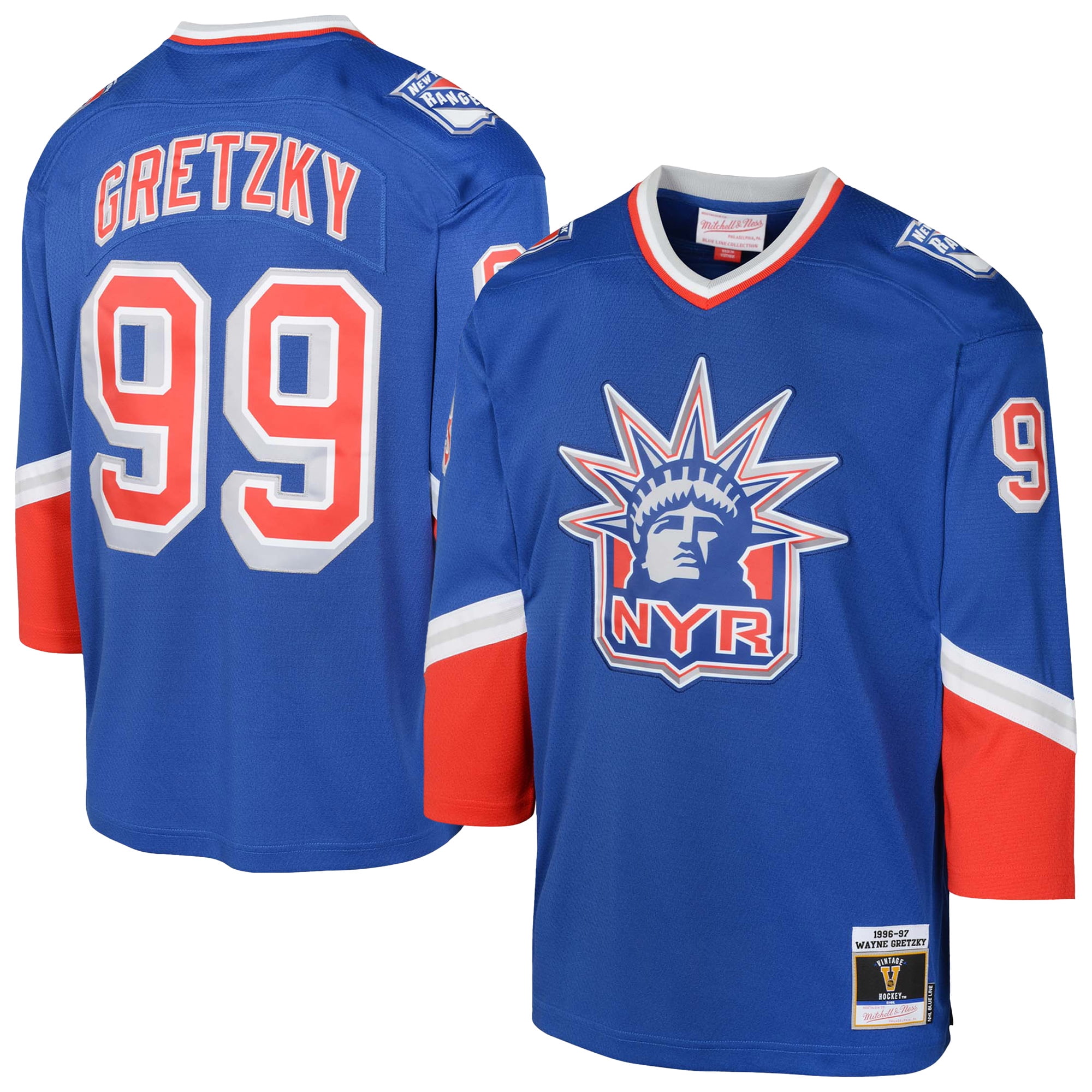 Youth Mitchell & Ness Wayne Gretzky New York Rangers 1996/97 Blue Line ...