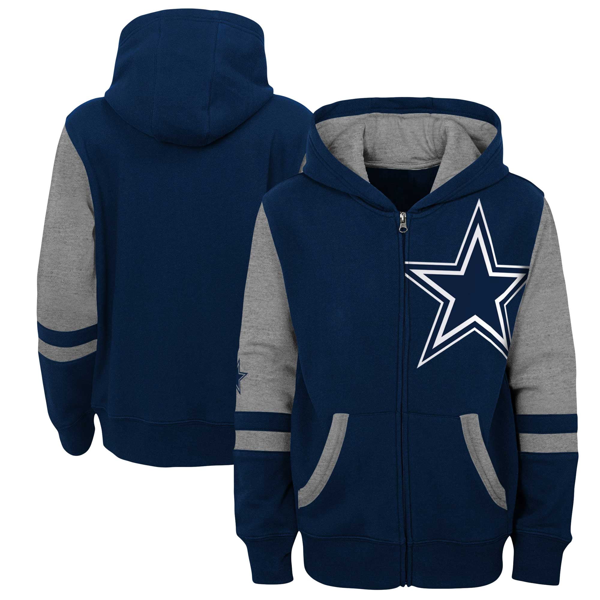 Dallas Cowboys NFL Youth Long Sleeve Colorblock Full-Zip Hoodie Apparel ...
