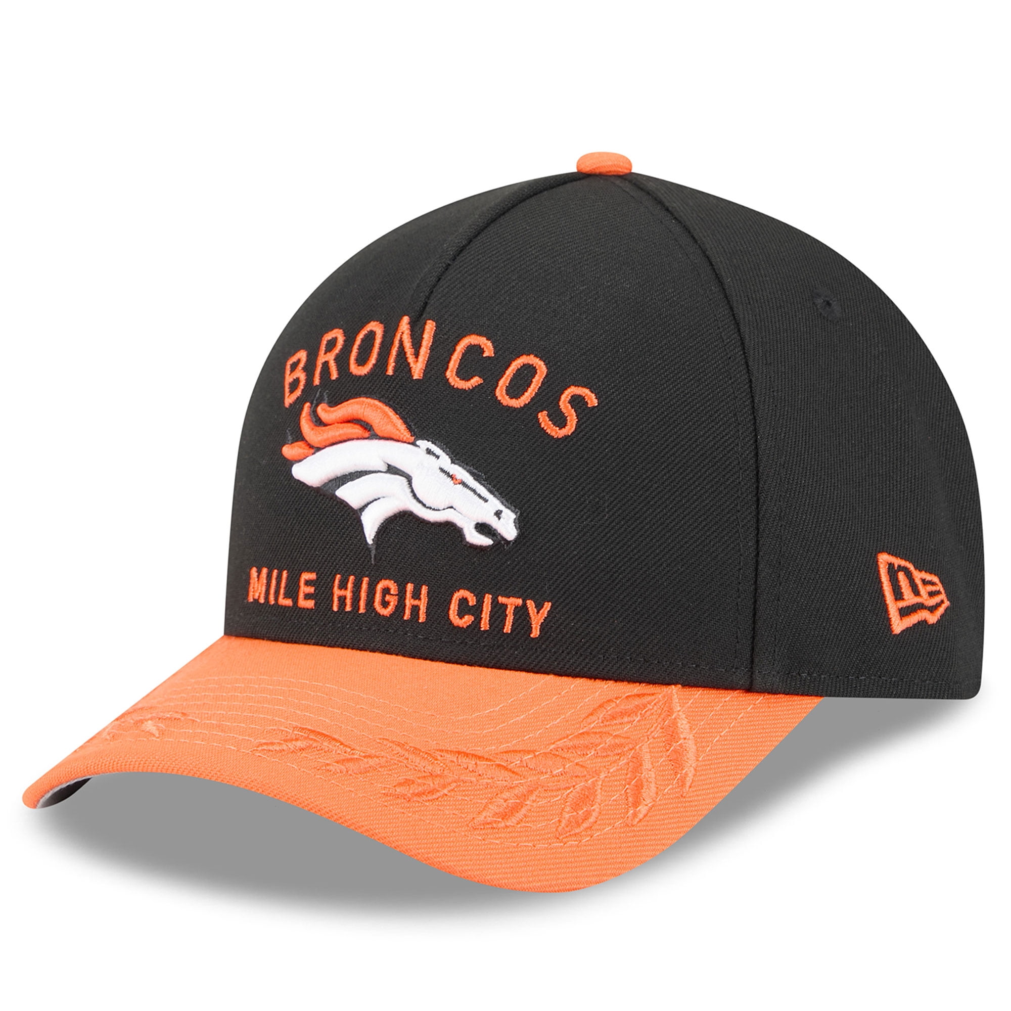 Youth New Era Black/Orange Denver Broncos 2025 NFL Draft 9FORTY A-Frame ...