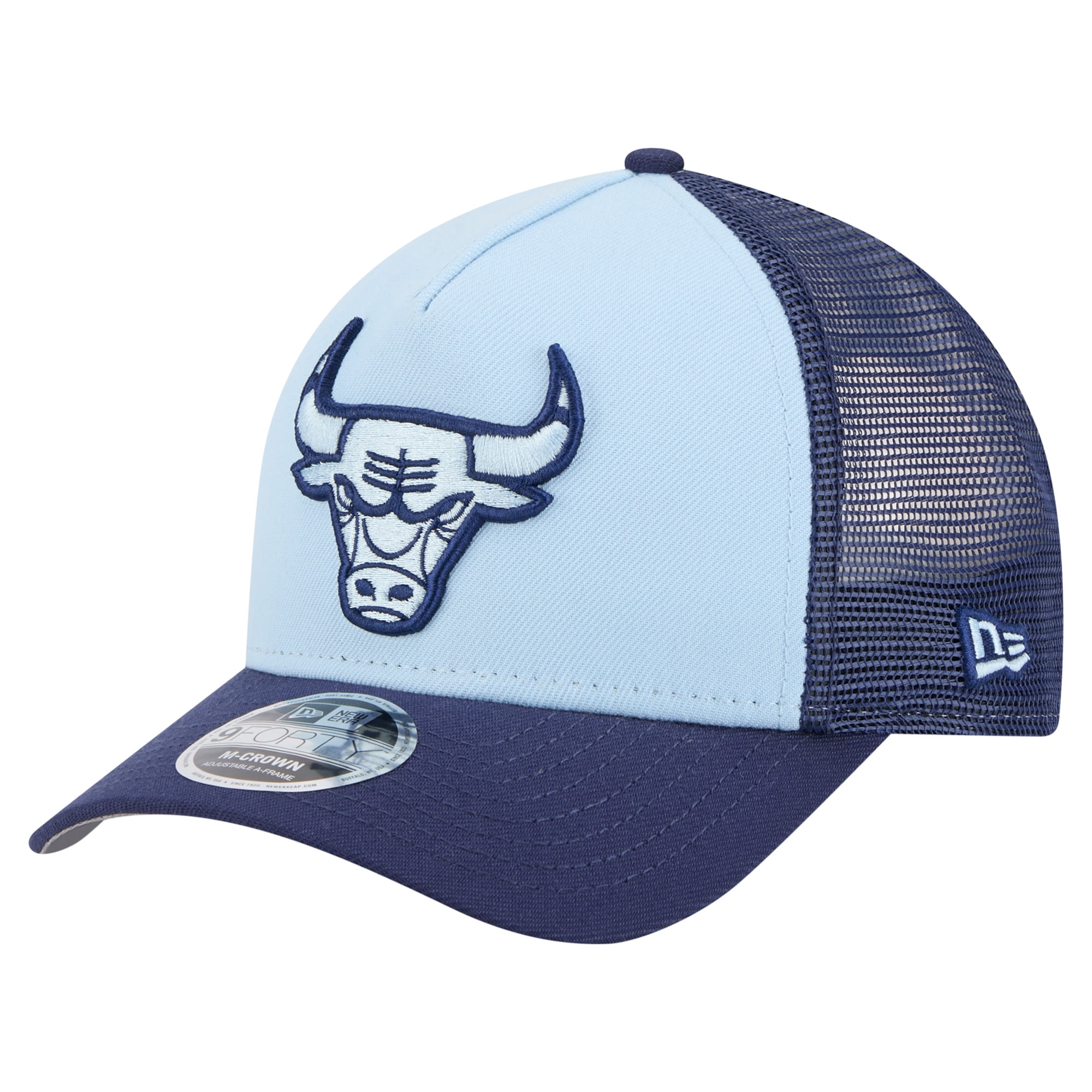 Youth New Era Light Blue Chicago Bulls Colorpack A-Frame 9FORTY Trucker ...