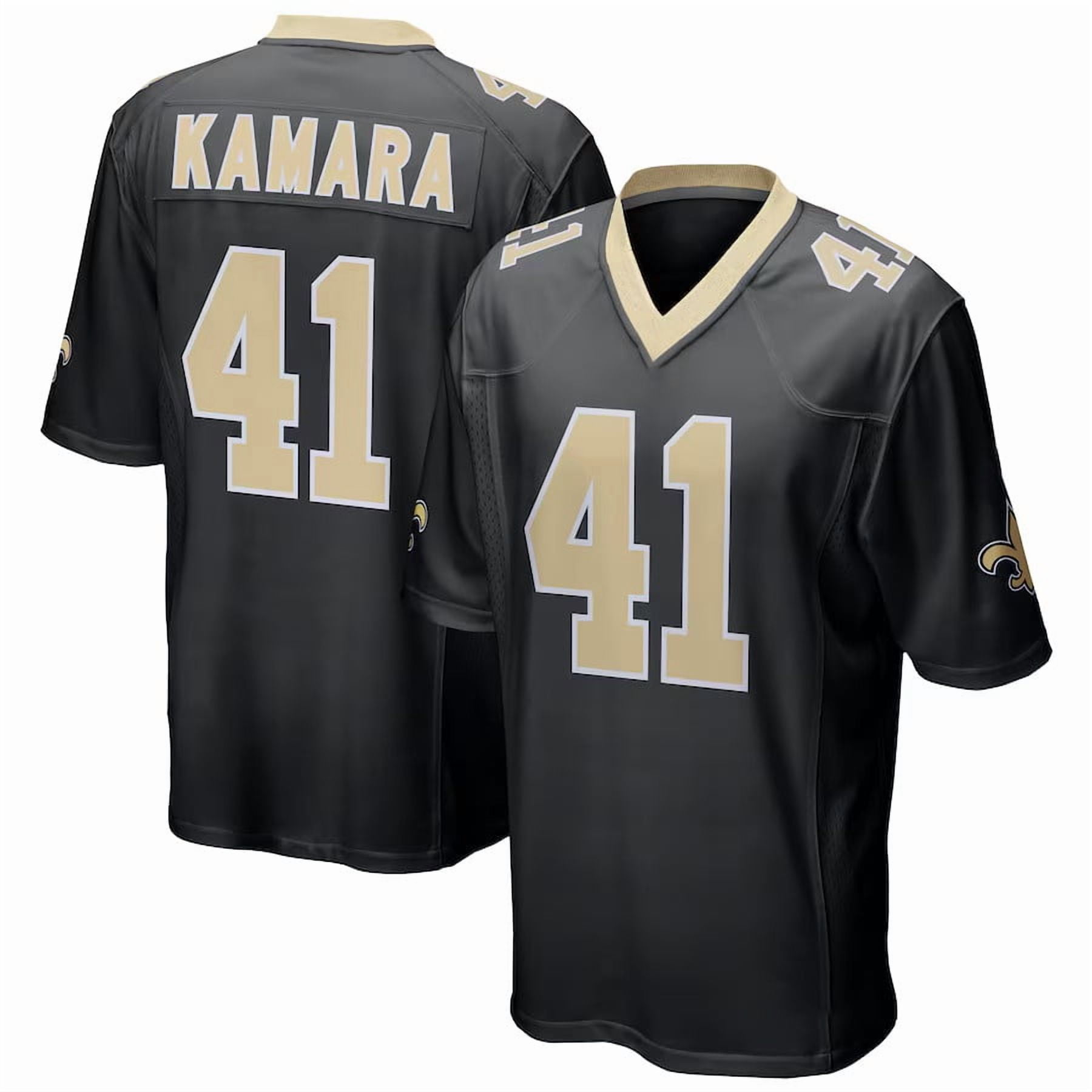 Youth New Orleans Kamara 41 Black Sports Player Game Stitched Name ...