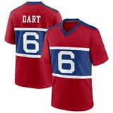 Youth New York G Dart 6 Red Sports Player Game Stitched Name Number T ...