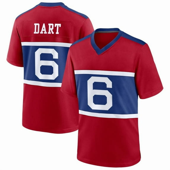 Youth New York G Dart 6 Red Sports Player Game Stitched Name Number T ...