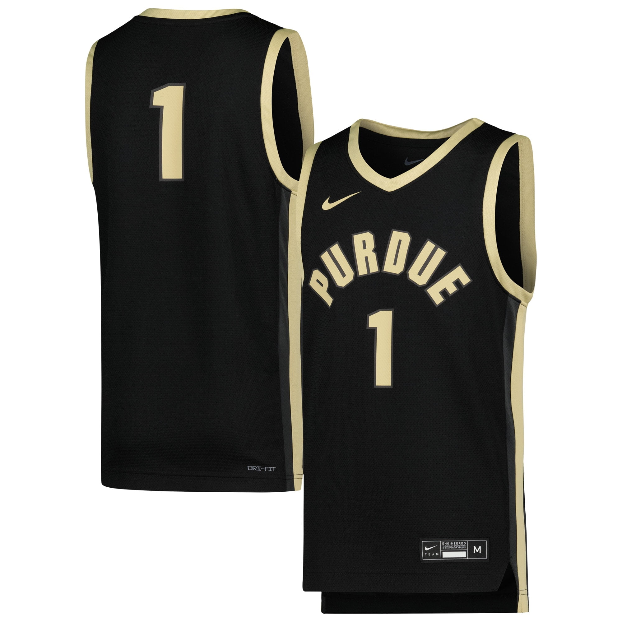 Youth Nike #1 Black Purdue Boilermakers Icon Replica Basketball Jersey ...