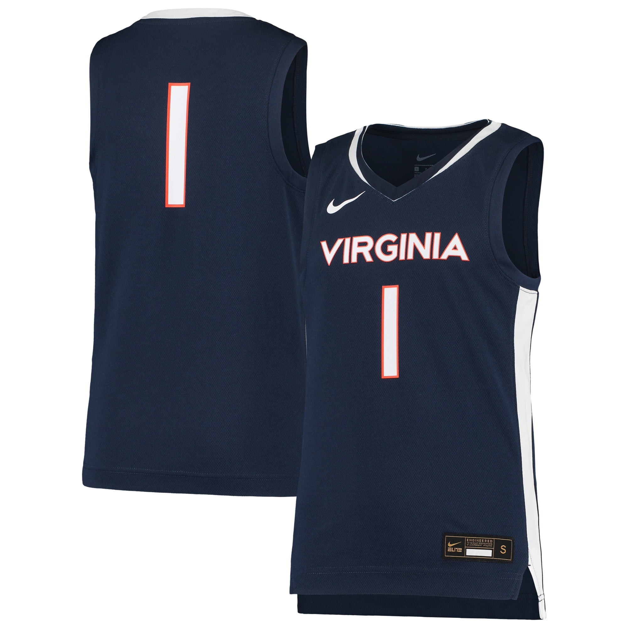 Youth Nike #1 Navy Virginia Cavaliers Team Replica Basketball Jersey ...