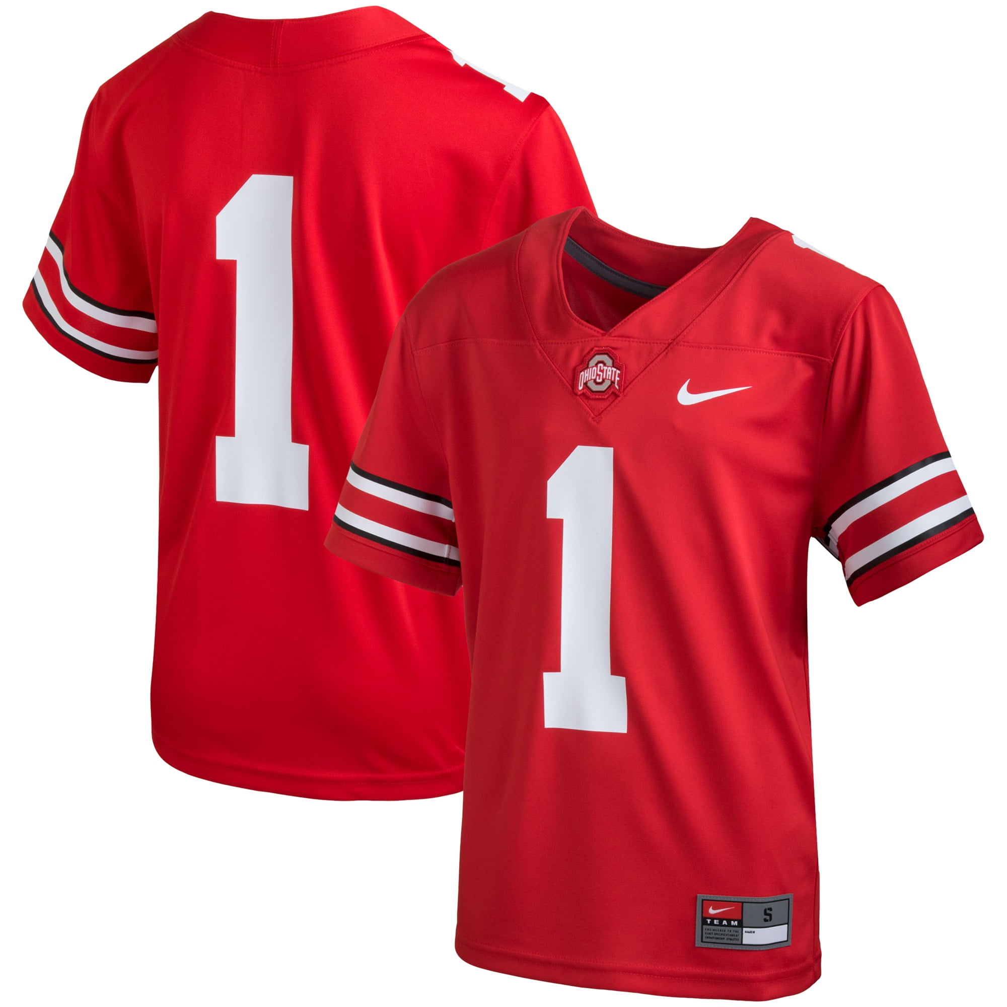Nike Youth Scarlet Ohio State Buckeyes #1 Team Replica College Football ...