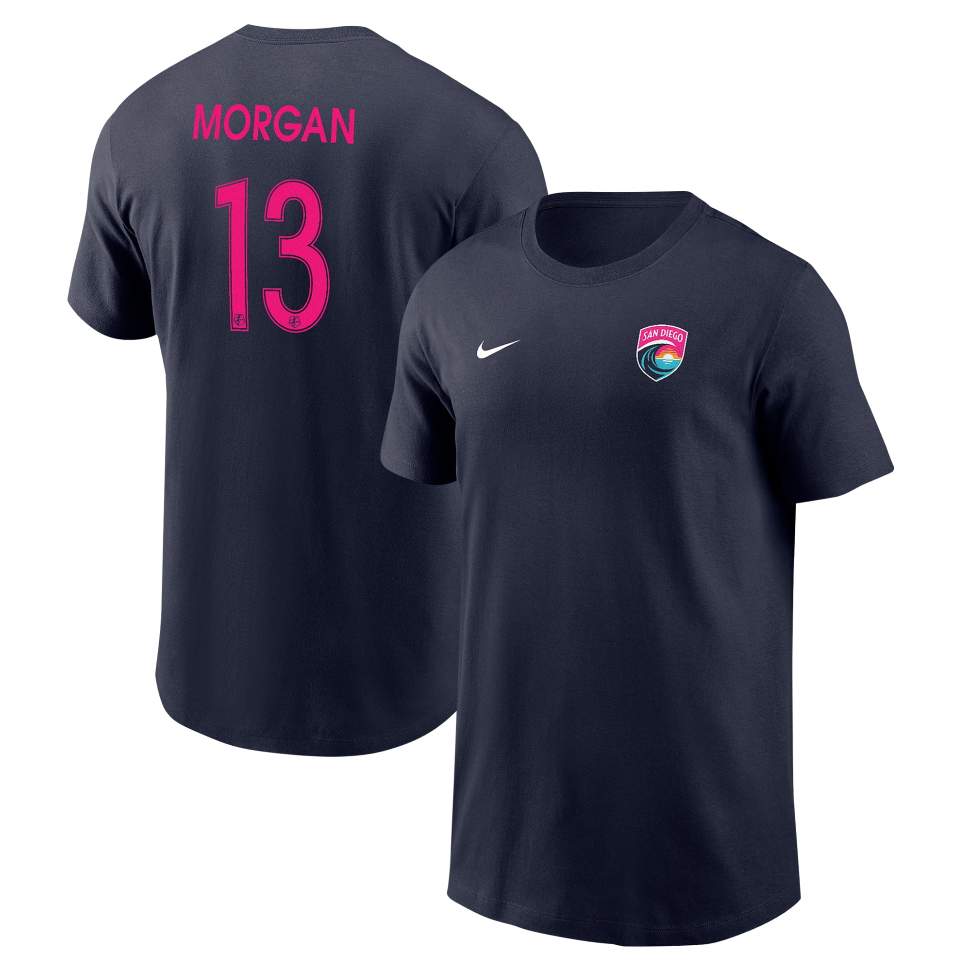 Youth Nike Alex Morgan Navy San Diego Wave FC Core Name & Number T ...