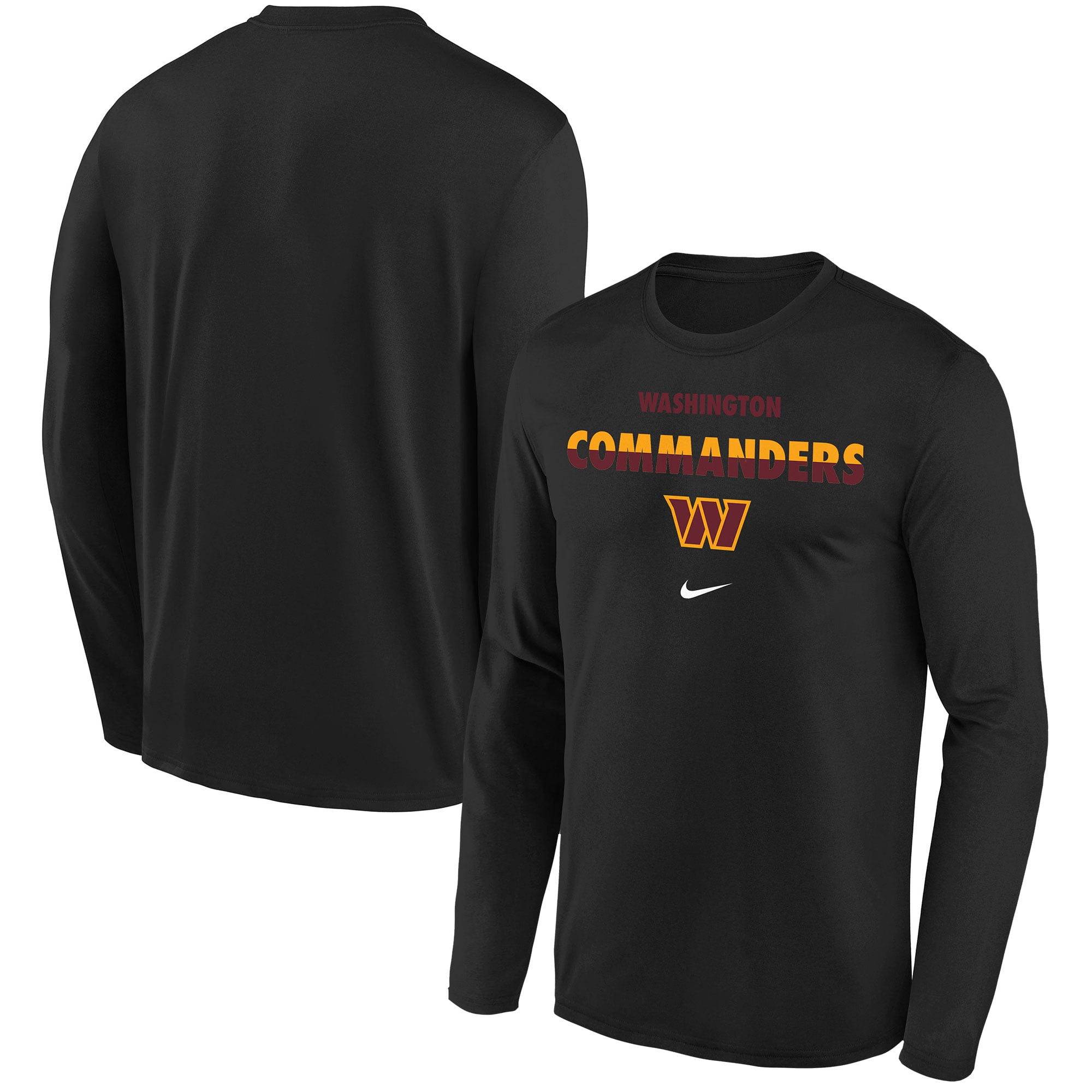Youth Nike Black Washington Commanders Team Color Split Long Sleeve T-Shirt - Walmart.com