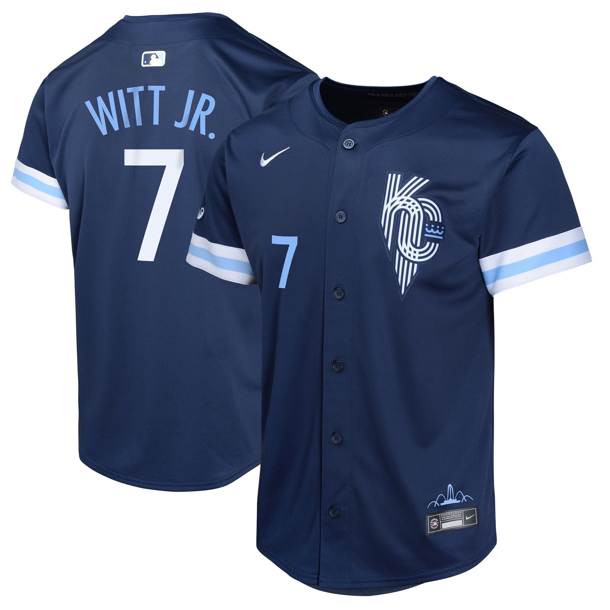 Youth Nike Bobby Witt Jr. Navy Kansas City Royals City Connect Limited ...