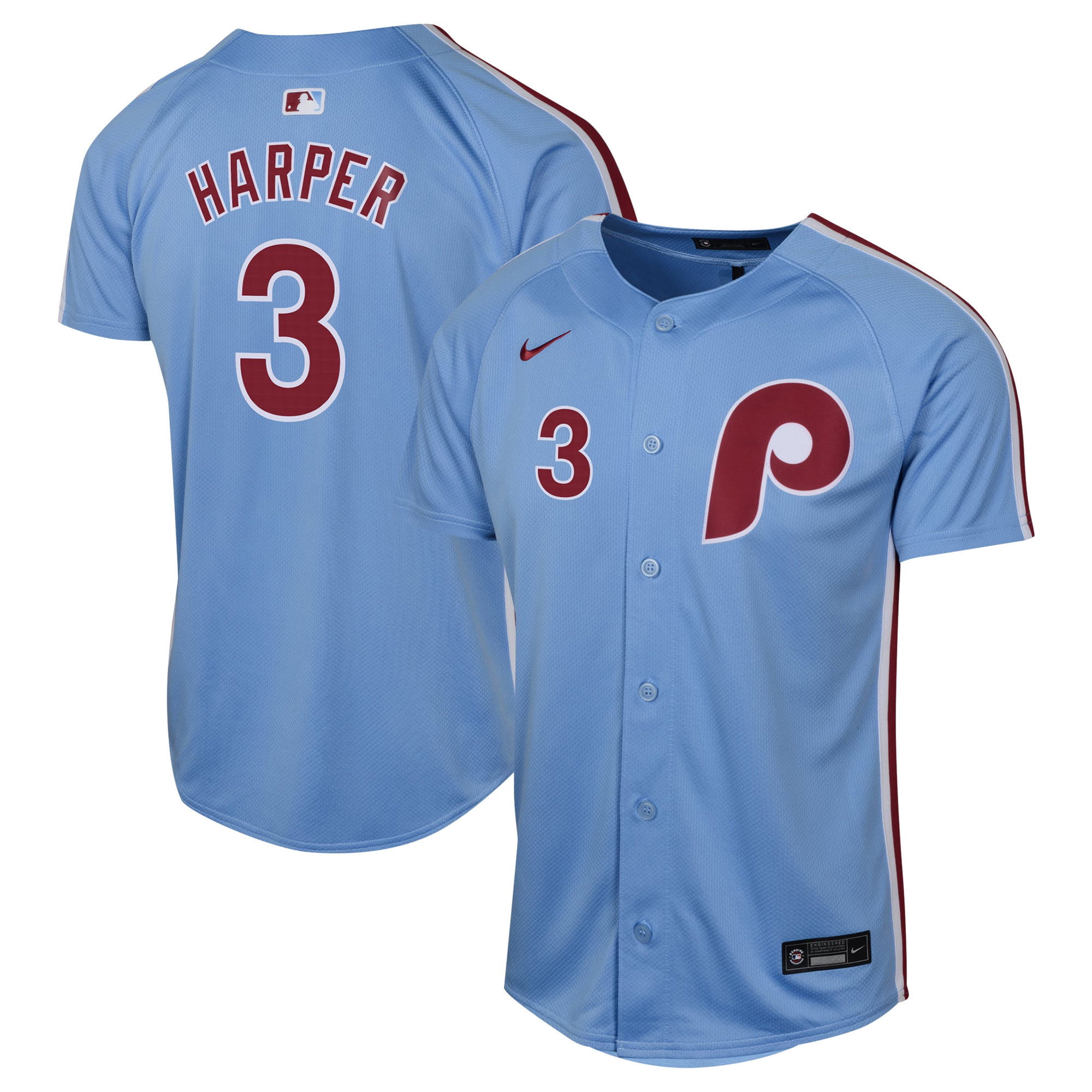 Youth Nike Bryce Harper Light Blue Philadelphia Phillies Alternate ...