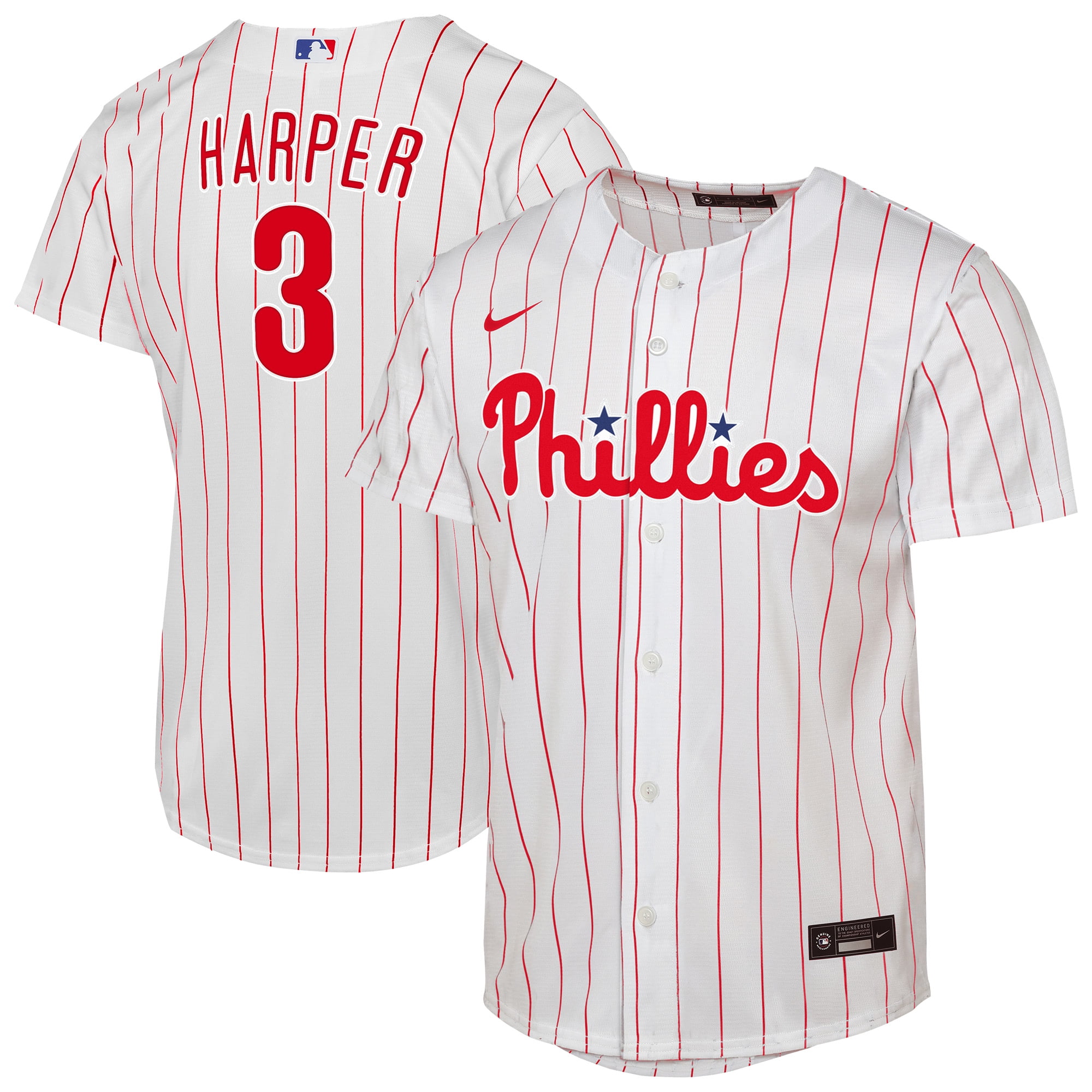 Youth Nike Bryce Harper White Philadelphia Phillies Home Replica Player ...