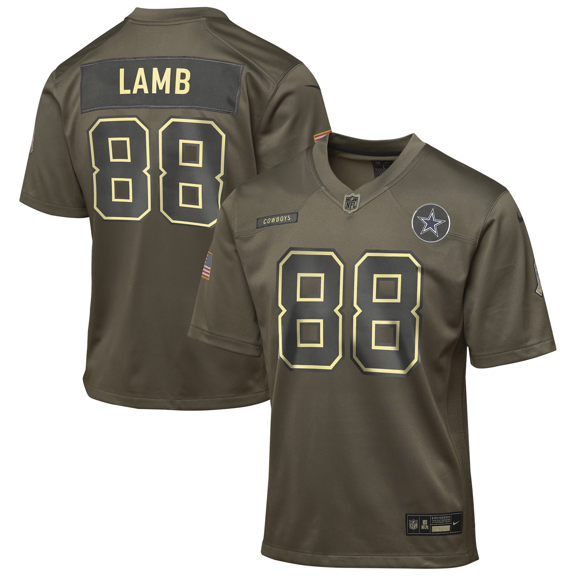 Youth Nike CeeDee Lamb Olive Dallas Cowboys 2025 Salute to Service Game ...