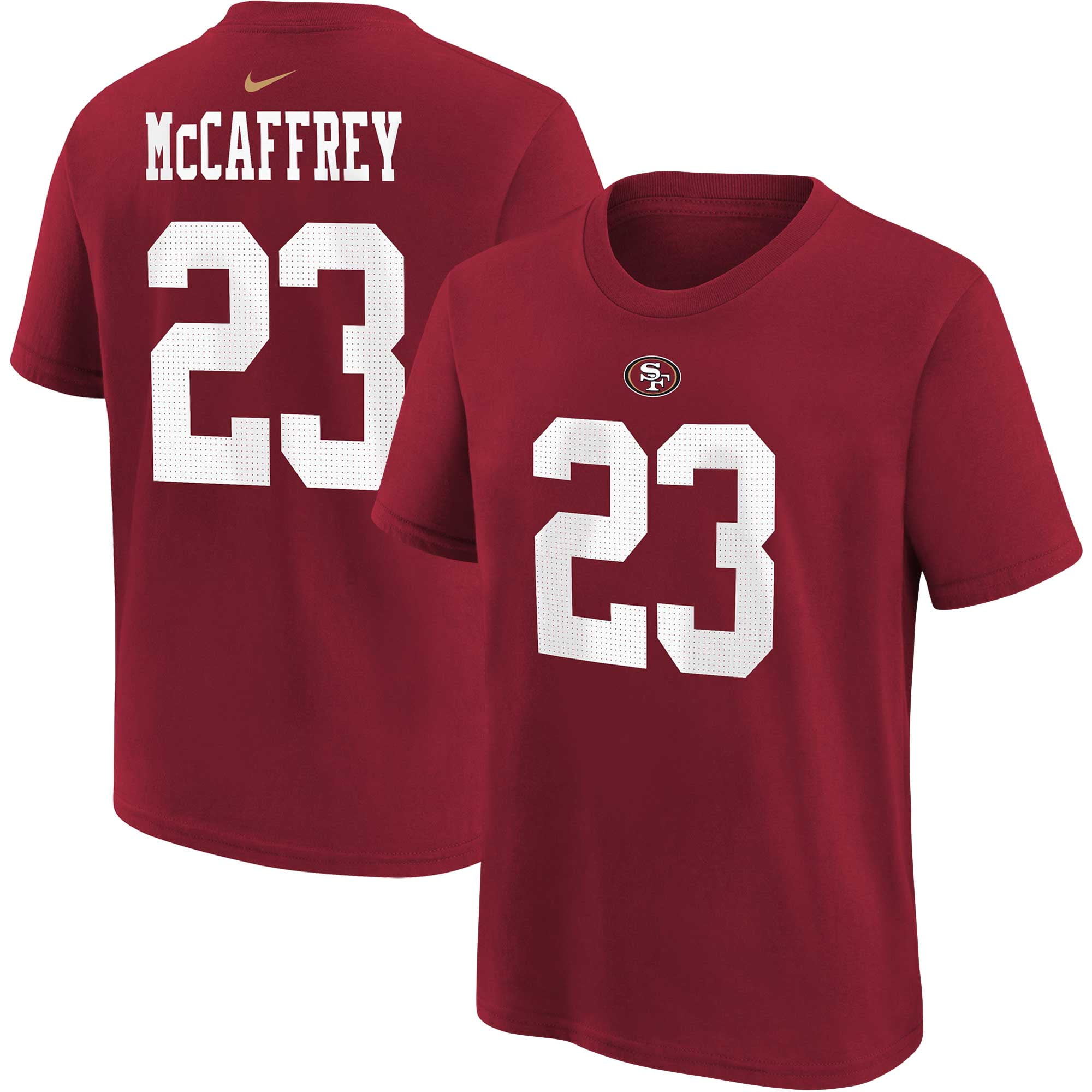 Youth Nike Christian McCaffrey Scarlet San Francisco 49ers Player Name ...