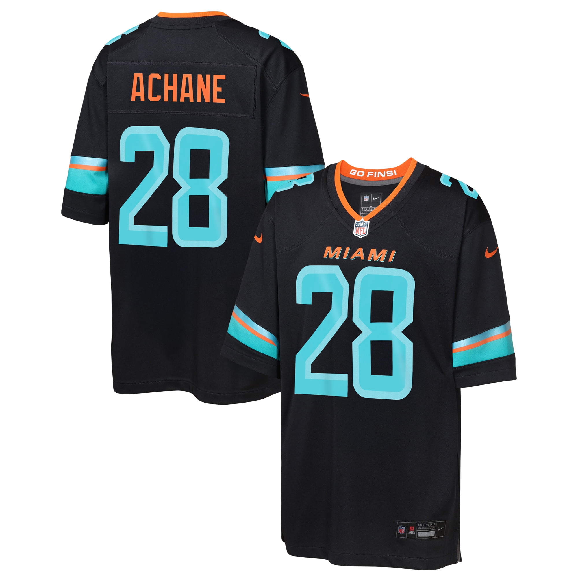 Youth Nike De-Von Achane Pitch Blue Miami Dolphins 2025 Rivalries ...
