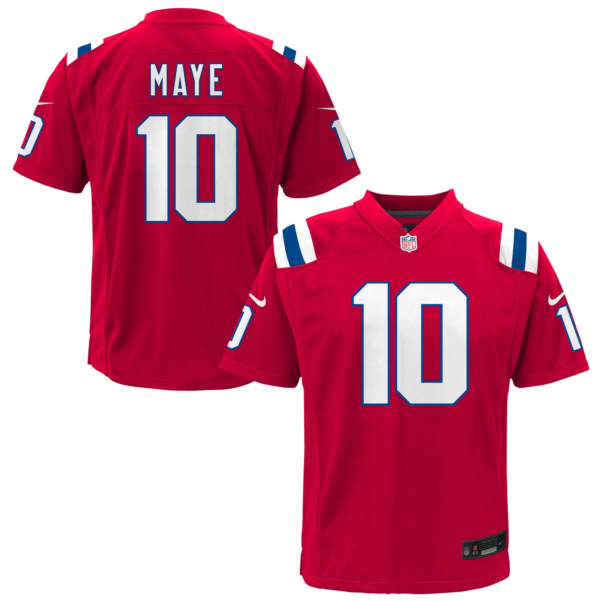 Youth Nike Drake Maye Red New England Patriots Game Jersey - Walmart.com