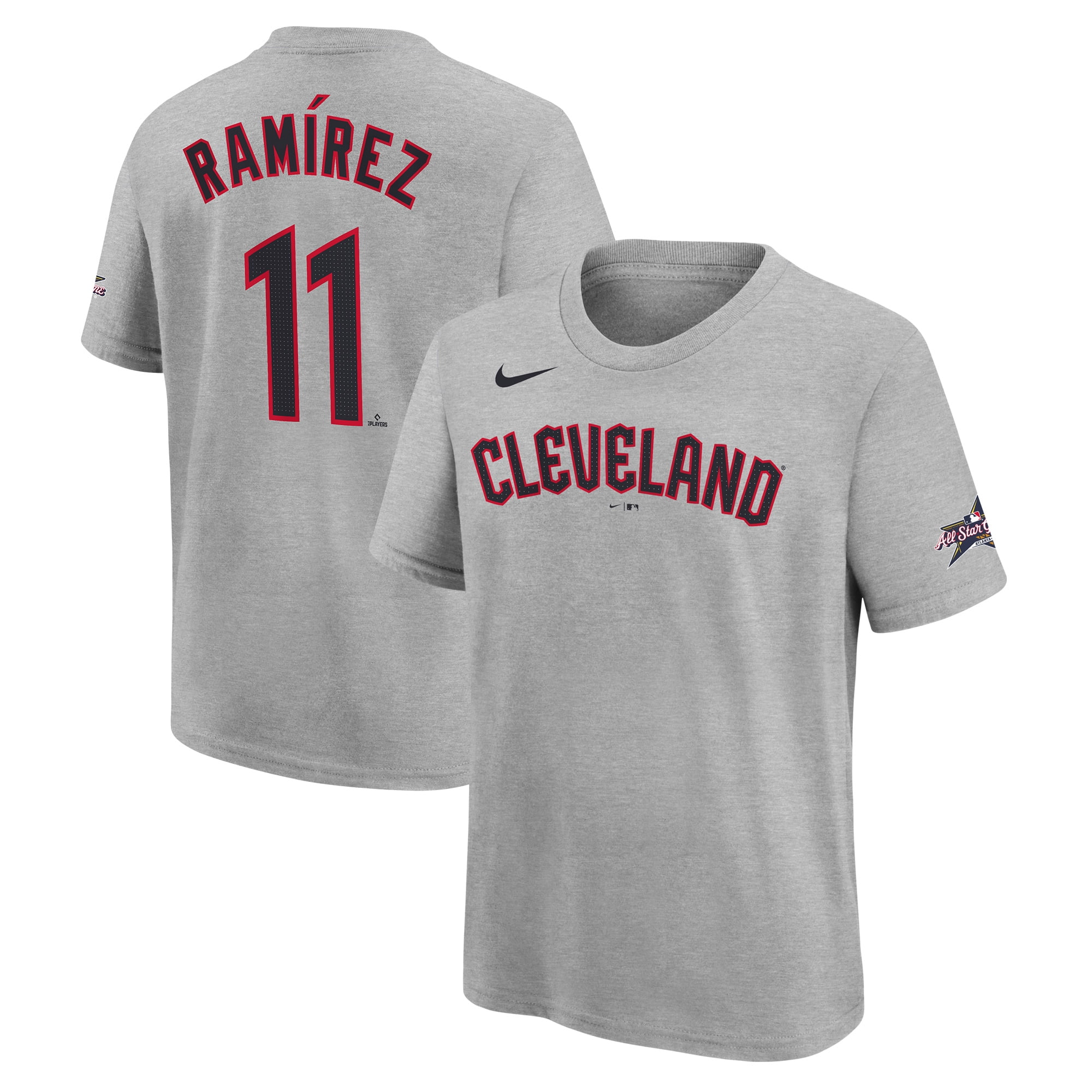 Youth Nike Jos- Ram-rez Heather Gray Cleveland Guardians 2025 MLB All-Star Edition Name & Number ...