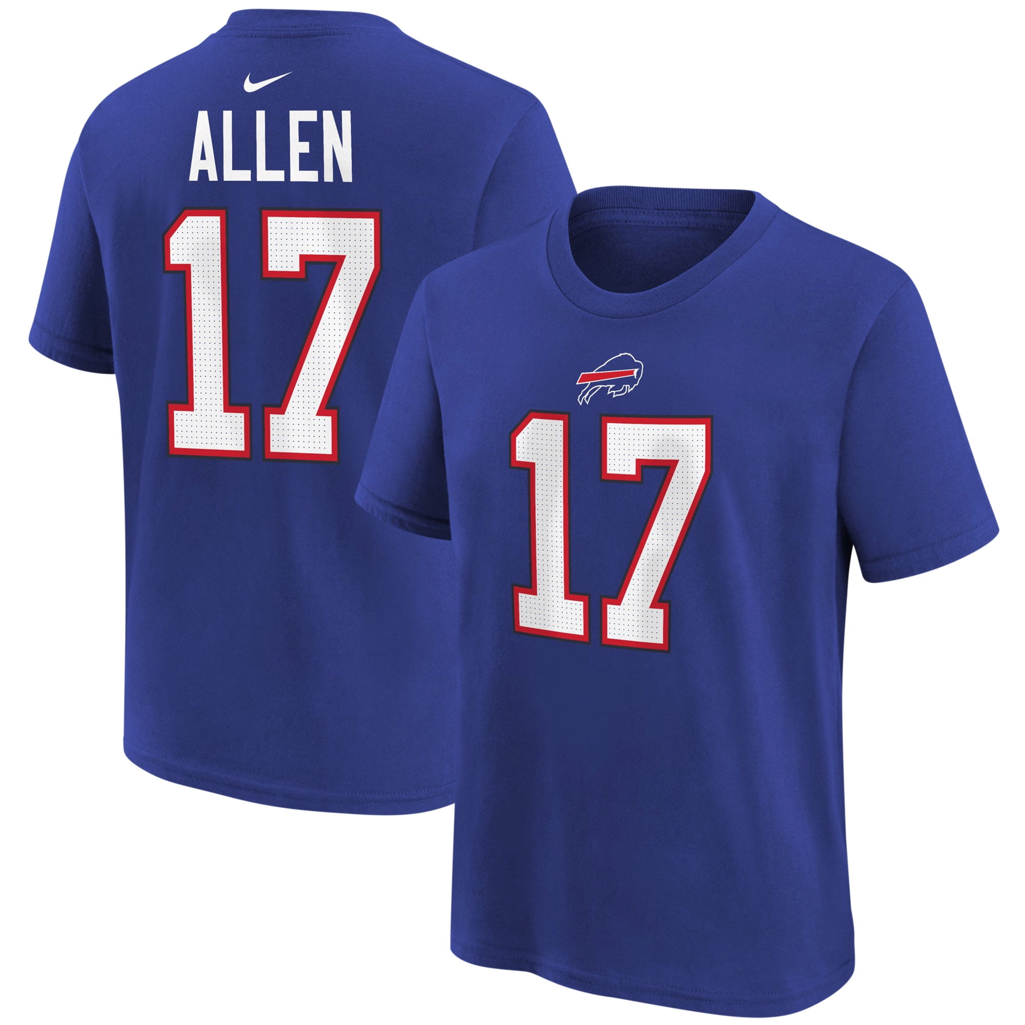 Youth Nike Josh Allen Royal Buffalo Bills Player Name & Number T-Shirt ...