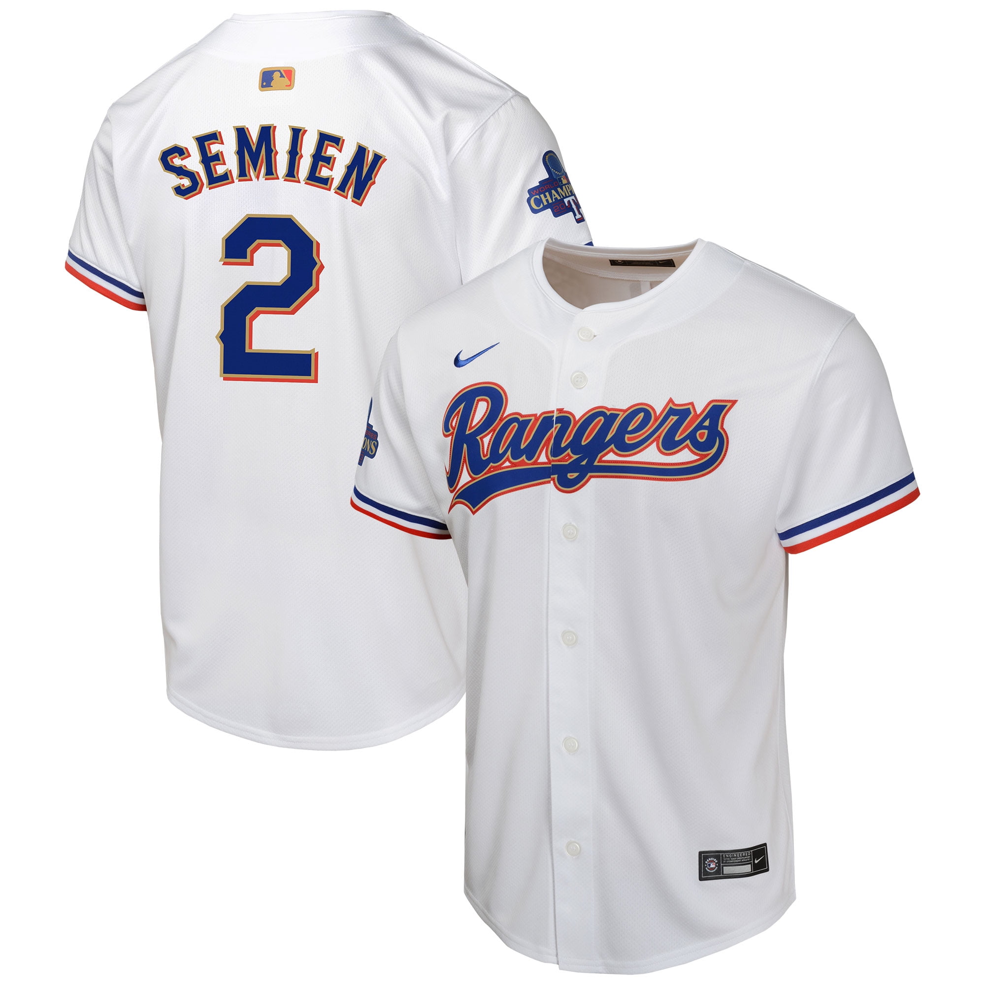 Youth Nike Marcus Semien White Texas Rangers 2024 Gold Collection ...